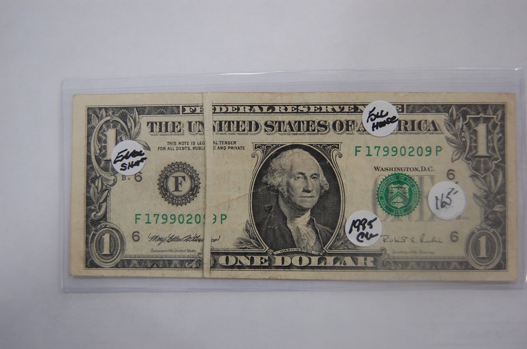 1995 One Dollar Federal Notepaper FOLD Errorfull House - Etsy