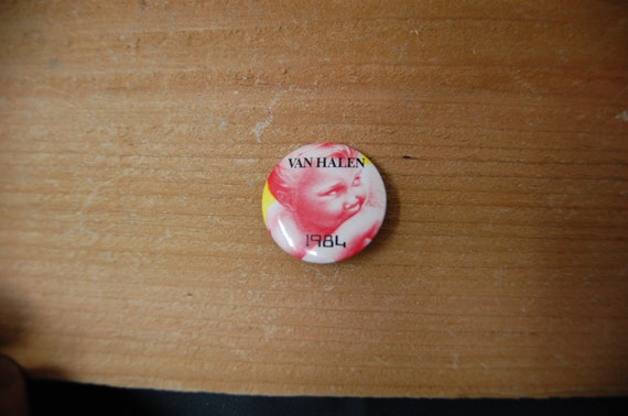 Van Halen--Smoking Angel Baby 1984 Enamel Metal Butto… - Gem