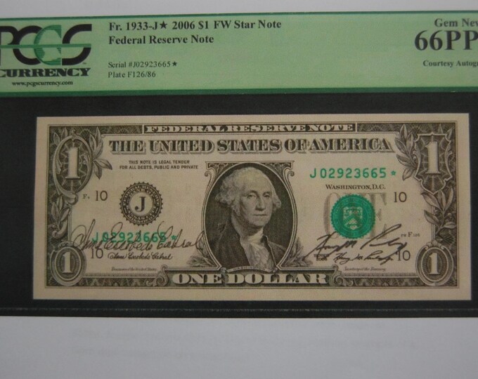 2006-FRN Star Note---rare Dual Signatures--cabral and Paulson--kansas ...