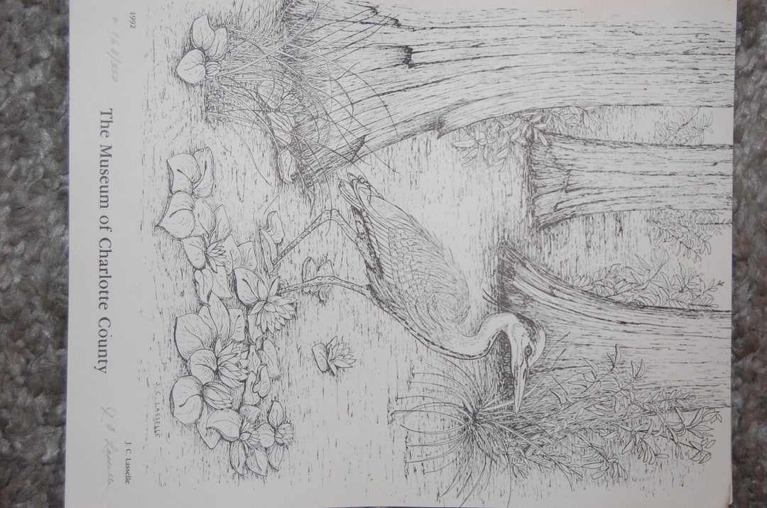 1992 -- Egret Print--j C Lasselle-limited Edition-numbered/artist ...