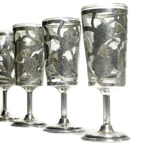 Sterling Silver Overlay on Glass - Etsy