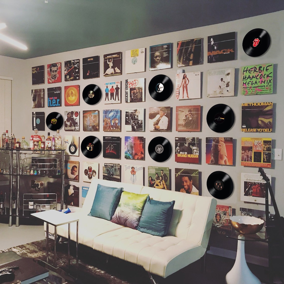 Stilvolle Wanddeko Mit Schallplatten Ebenbild
