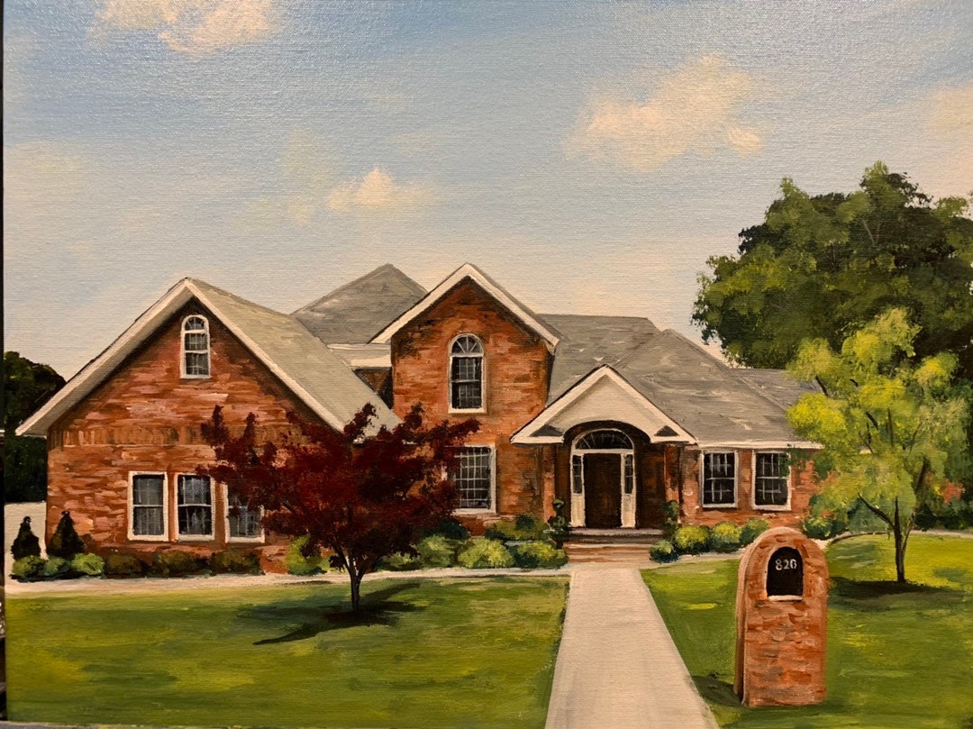 Custom Home Portrait, Painting From Photo, Oil Painting, Closing Gift ...