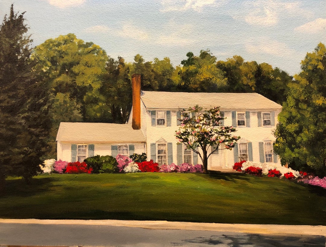 Custom Watercolor House Portrait, Hand-painted Home Painting From Photo ...