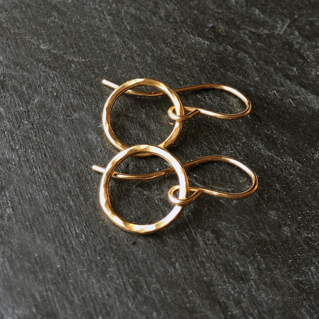 Small Gold Hoop Earrings, 14k Gold Fill Circle Earrings, Simple ...
