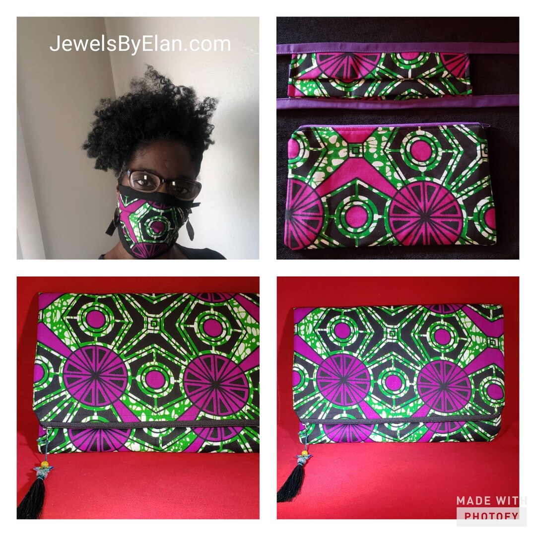Face Masks, Clutches, Handbag Set, Matching Sets, Afrocentric Masks - Etsy