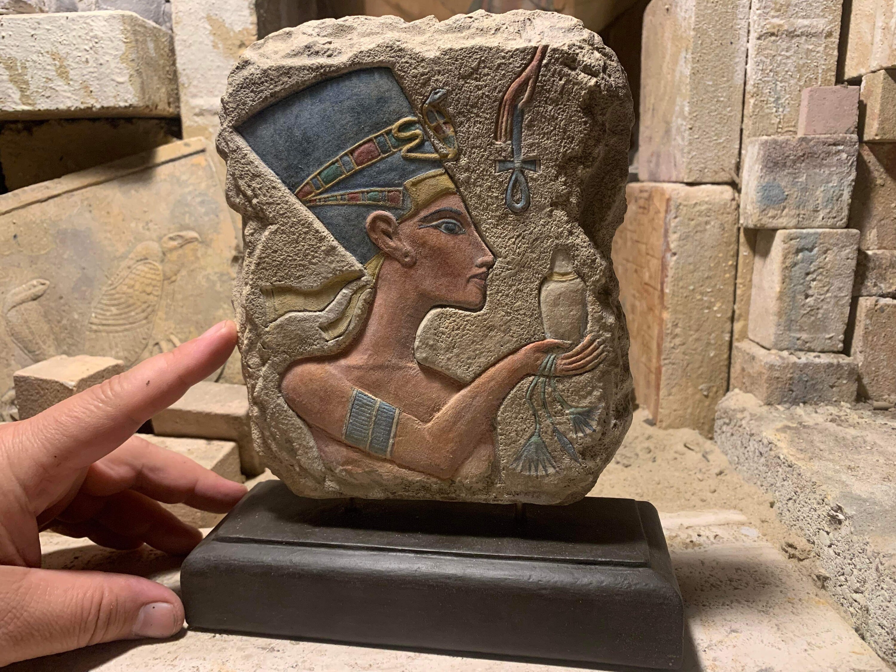 Egyptian art - Nefertiti Amarna period relief sculpture replica. 18th ...
