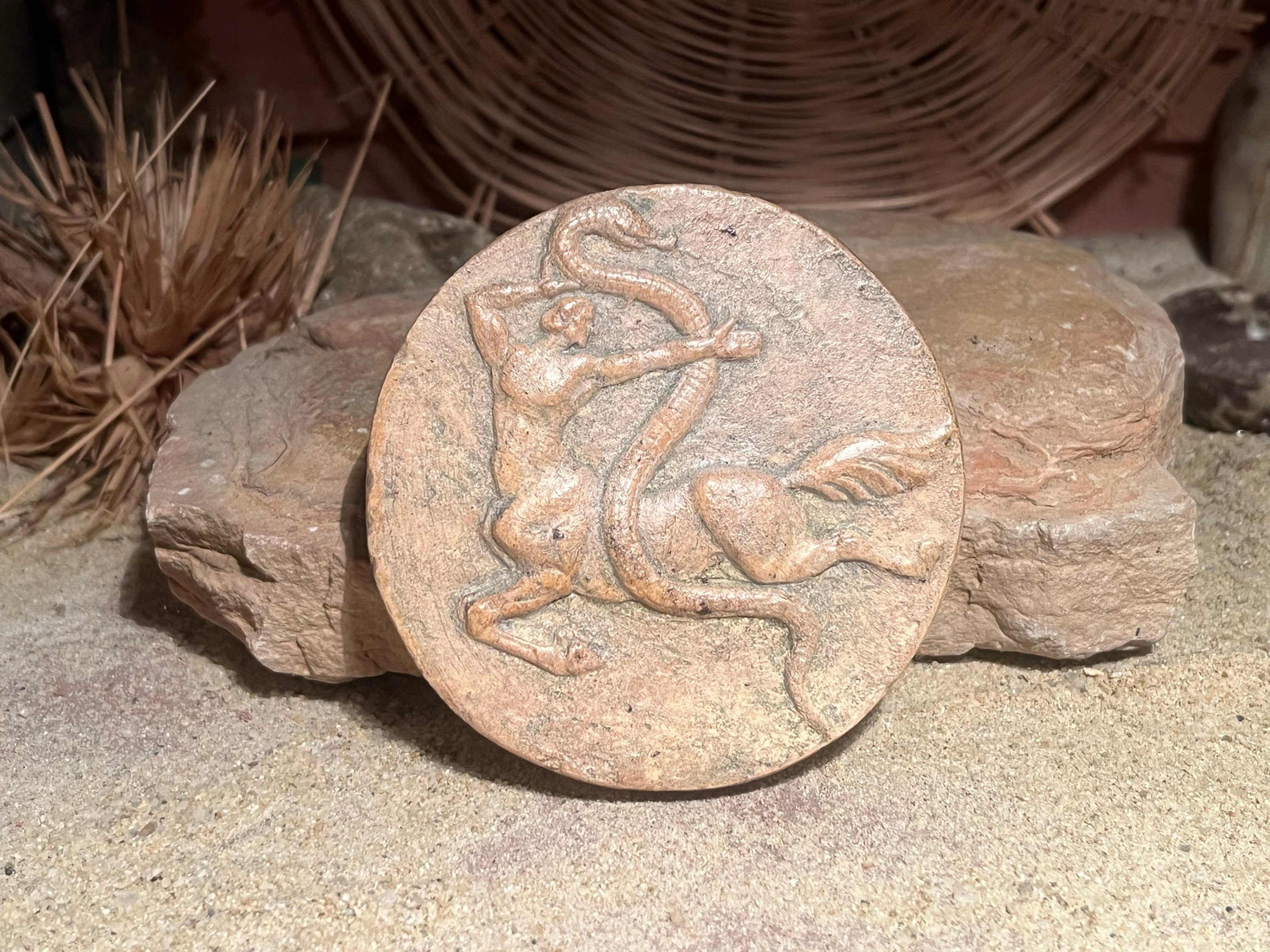 Centaur and serpent / snake - Greek / Roman mythology - relief amulet