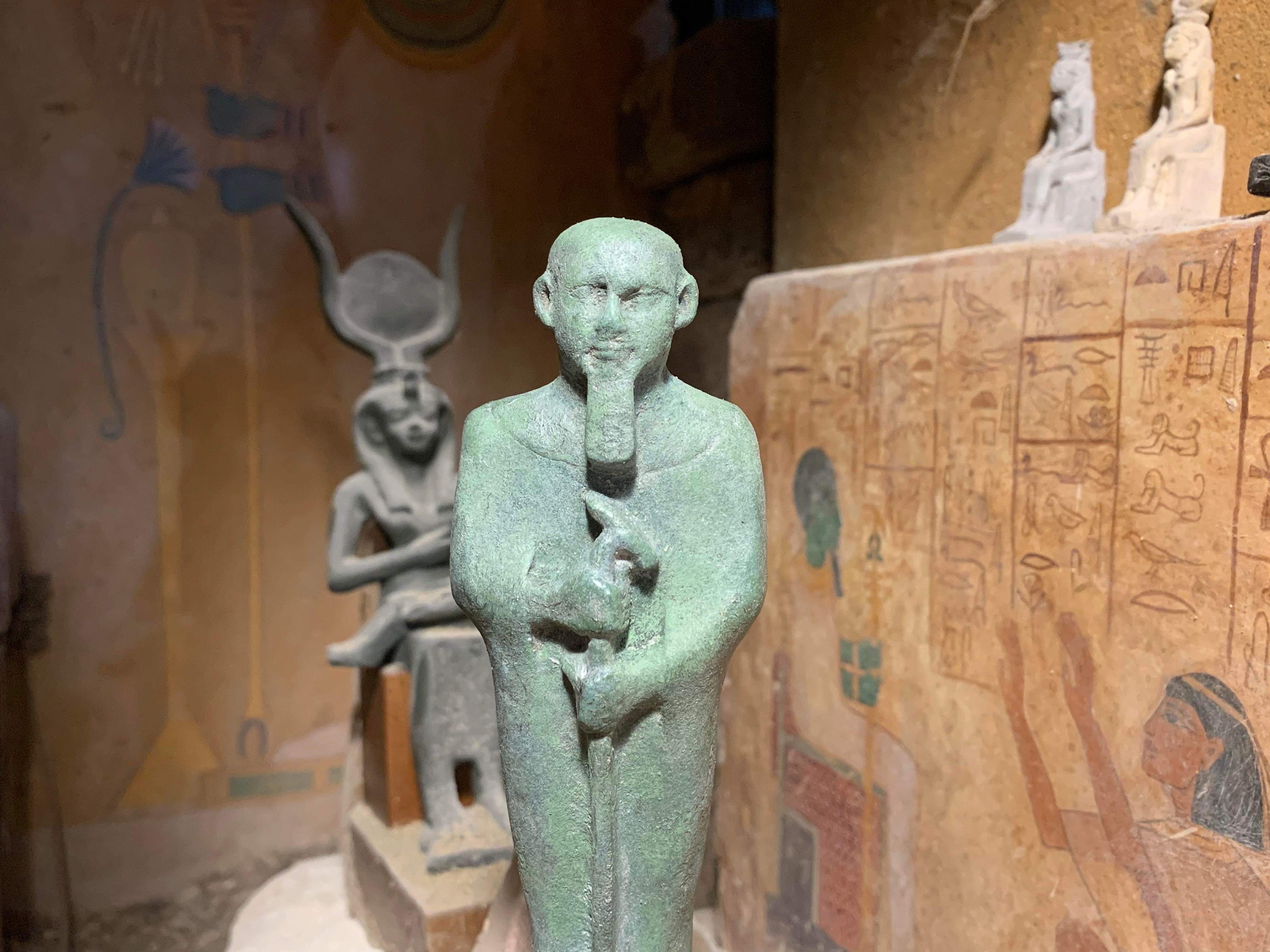 Egyptian statue replica of the creator God Ptah. Patron of arts and ...