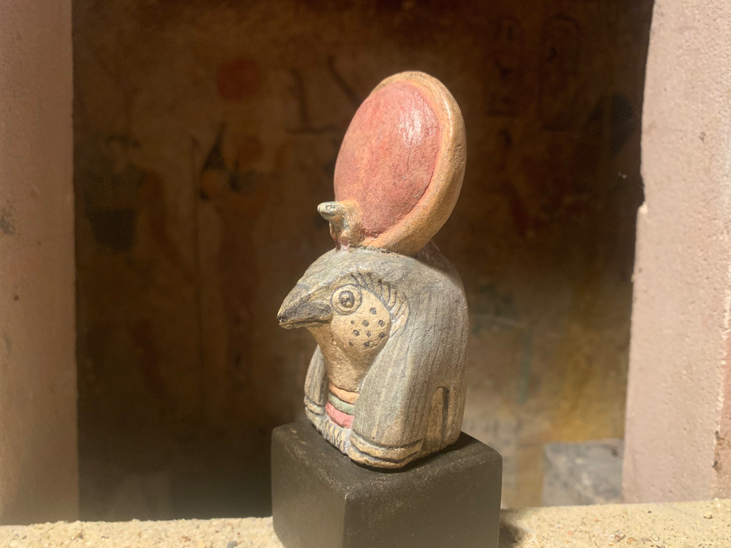 Egyptian statue / sculpture replica of Ra the sun god.