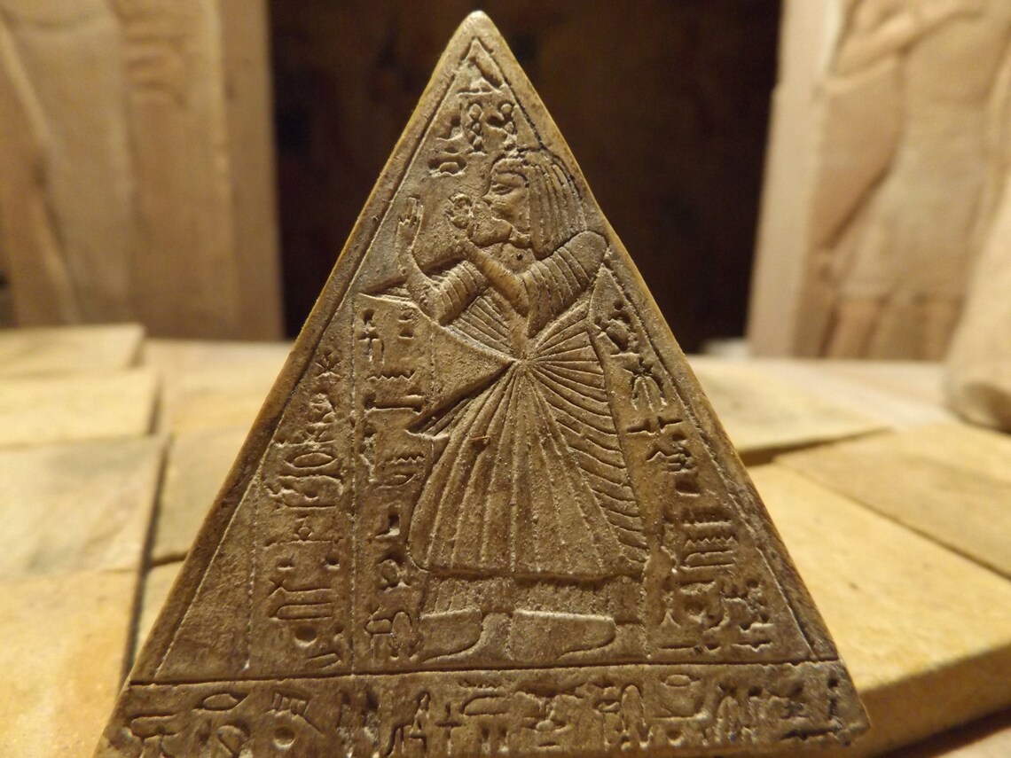 Egyptian Statue Pyramid / Pyramidion Featuring the Sun God Ra - Etsy