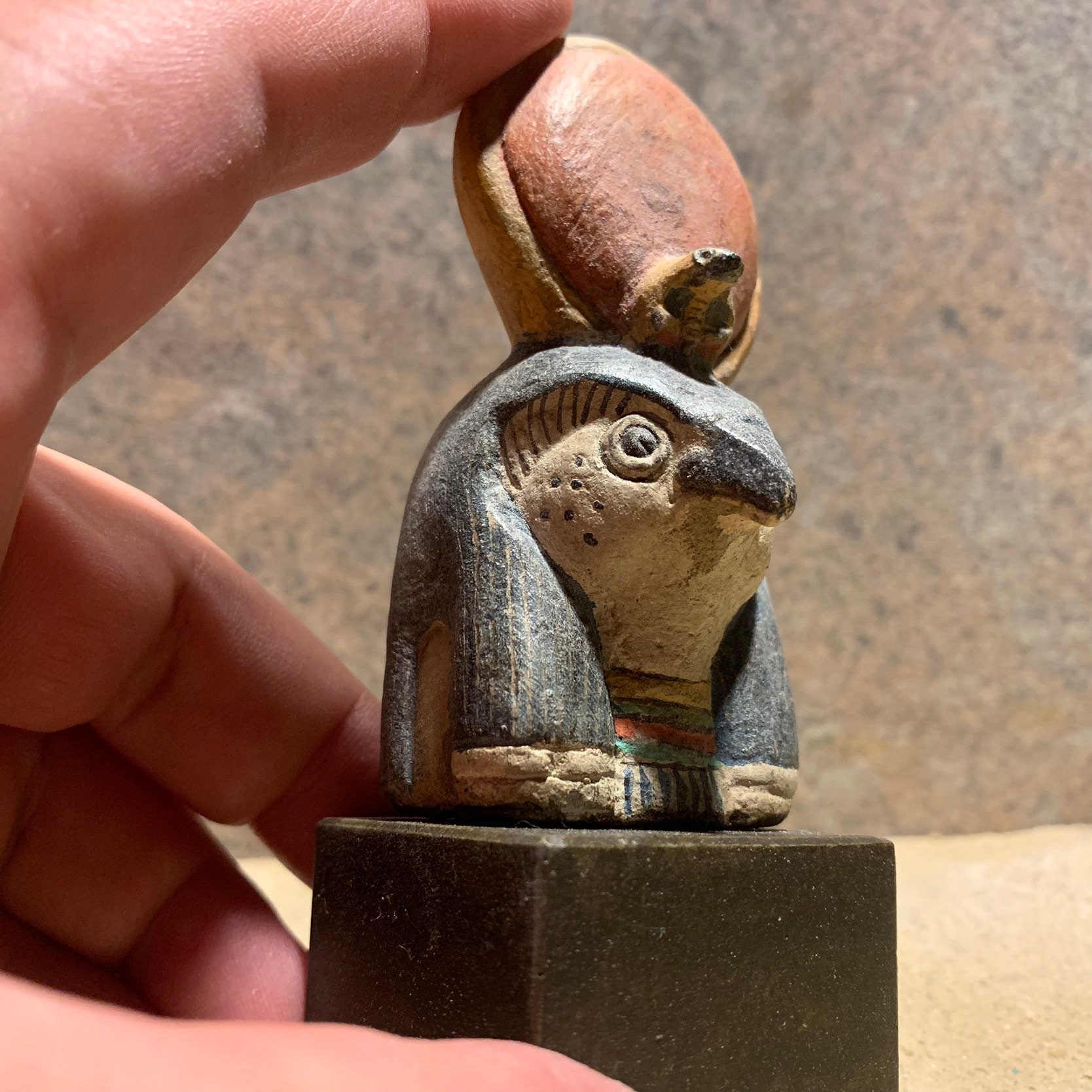 Egyptian statue / sculpture replica of Ra the sun god.