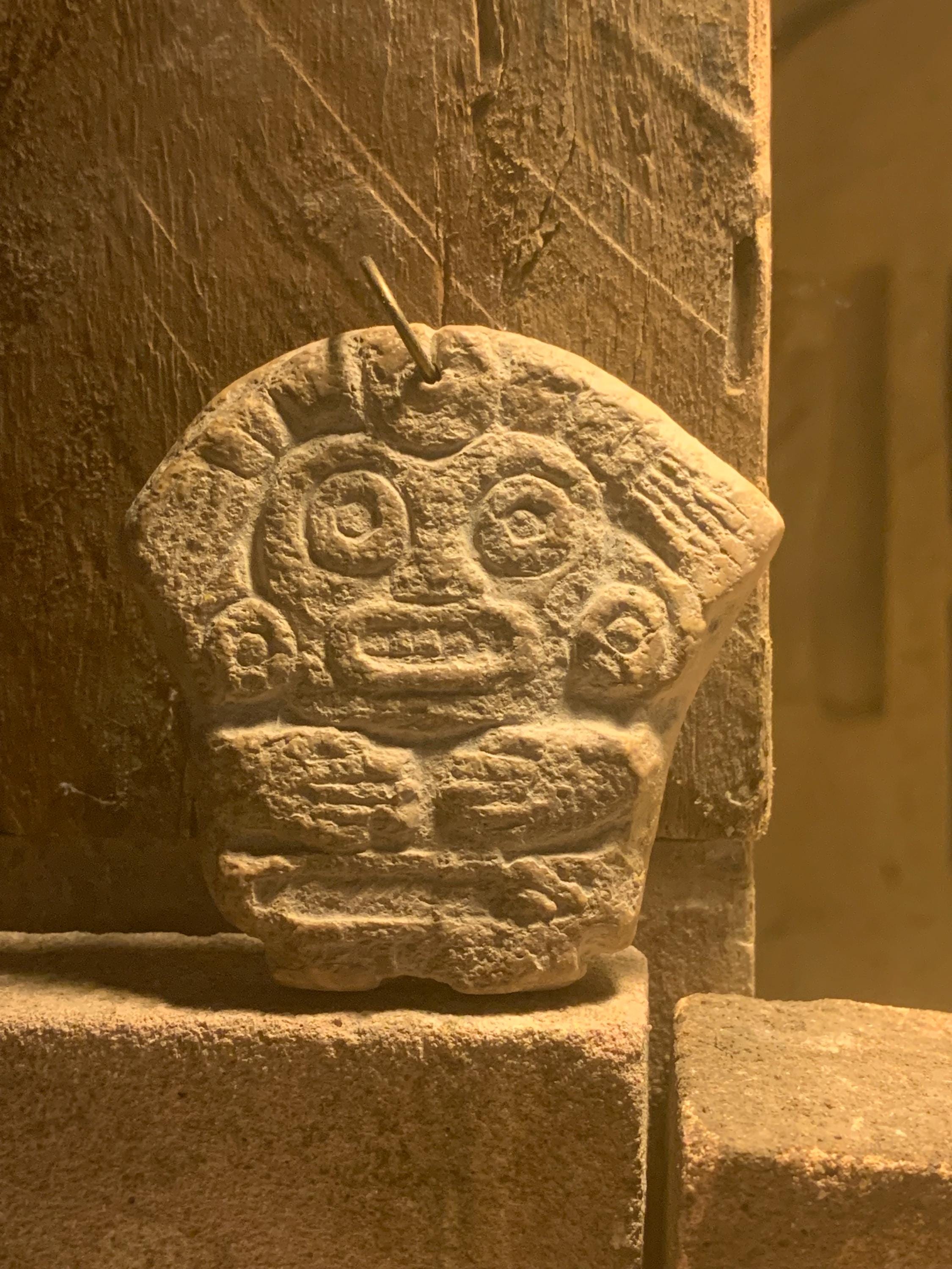 Aztec / Mayan necklace amulet - Cave goddess / Earth mother deity talisman.