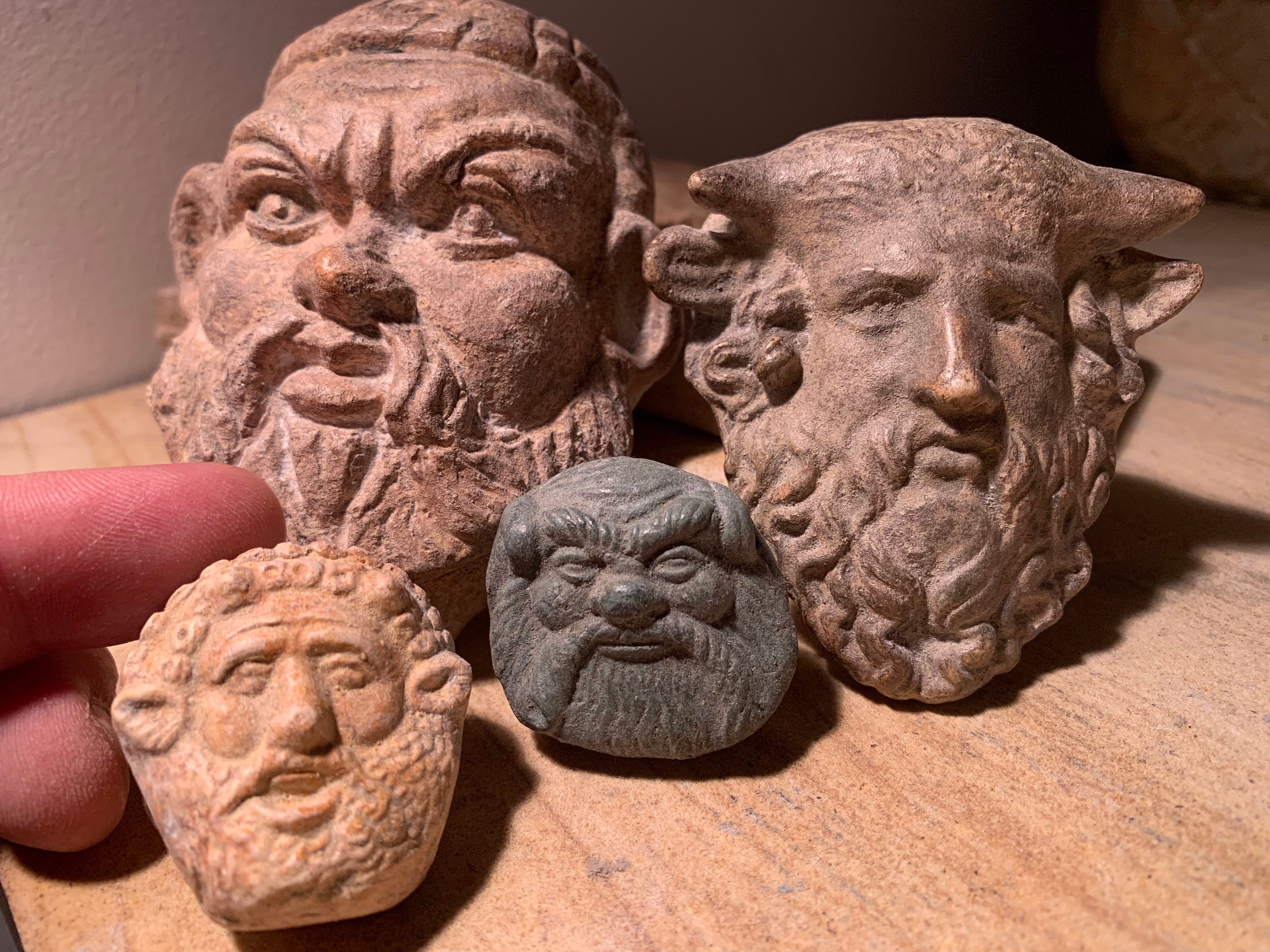 Satyr trio Achelous - Etruscan / Greek / Sculpture Statue set - Museum ...