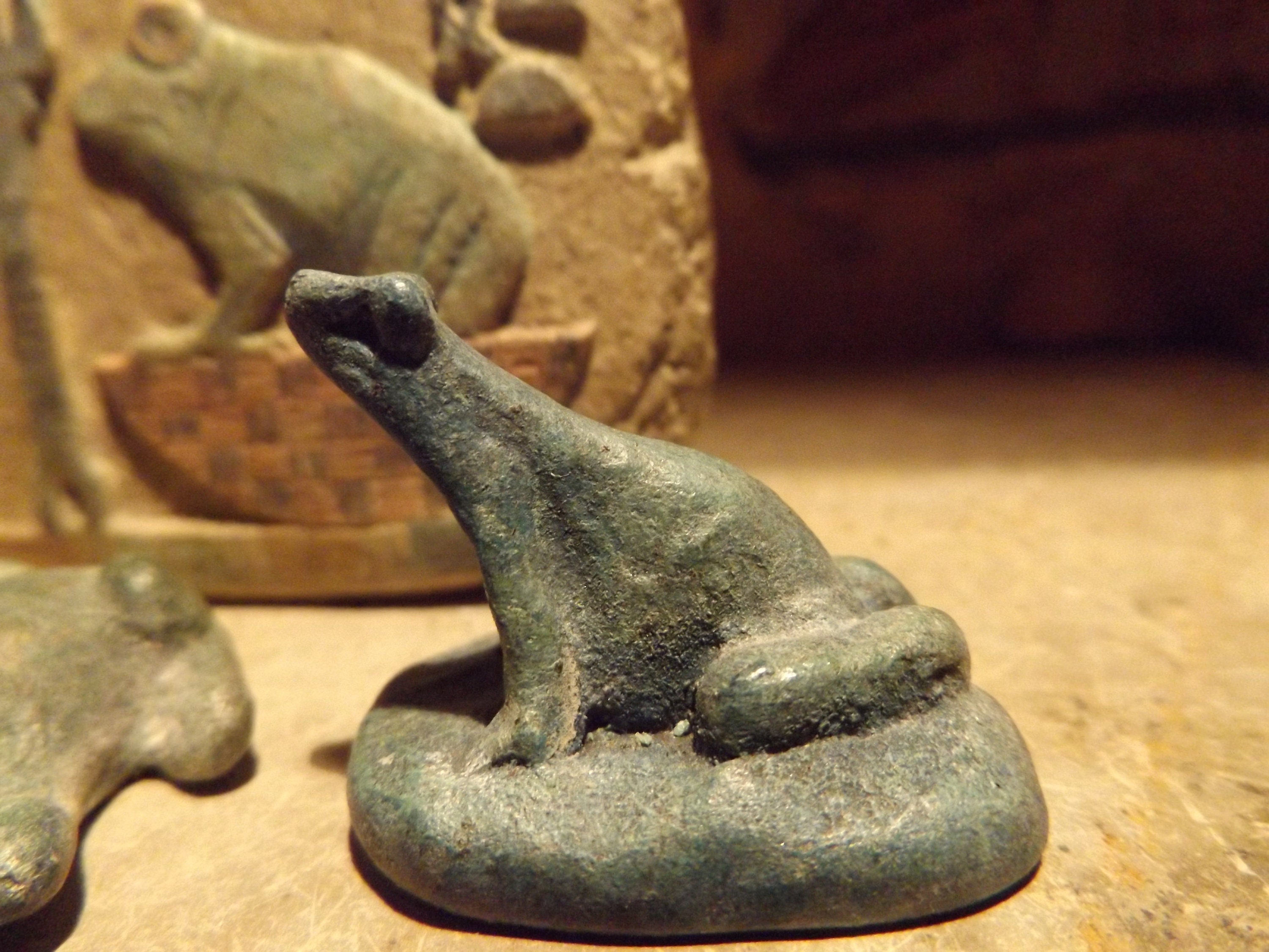 Egyptian art - frog amulet sculptures and a relief of Heket - Hecate a ...