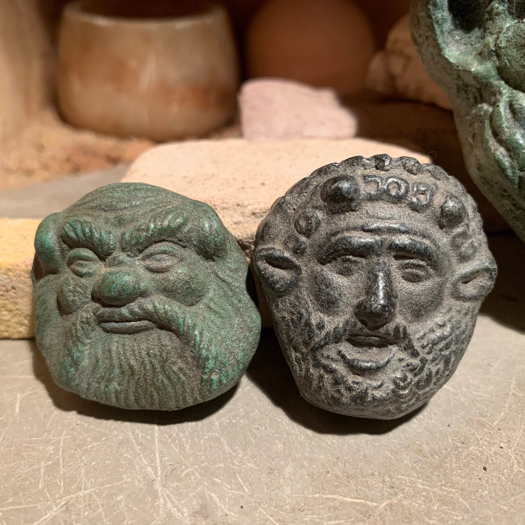 Satyr trio Achelous - Etruscan / Greek / Sculpture Statue set - Museum ...