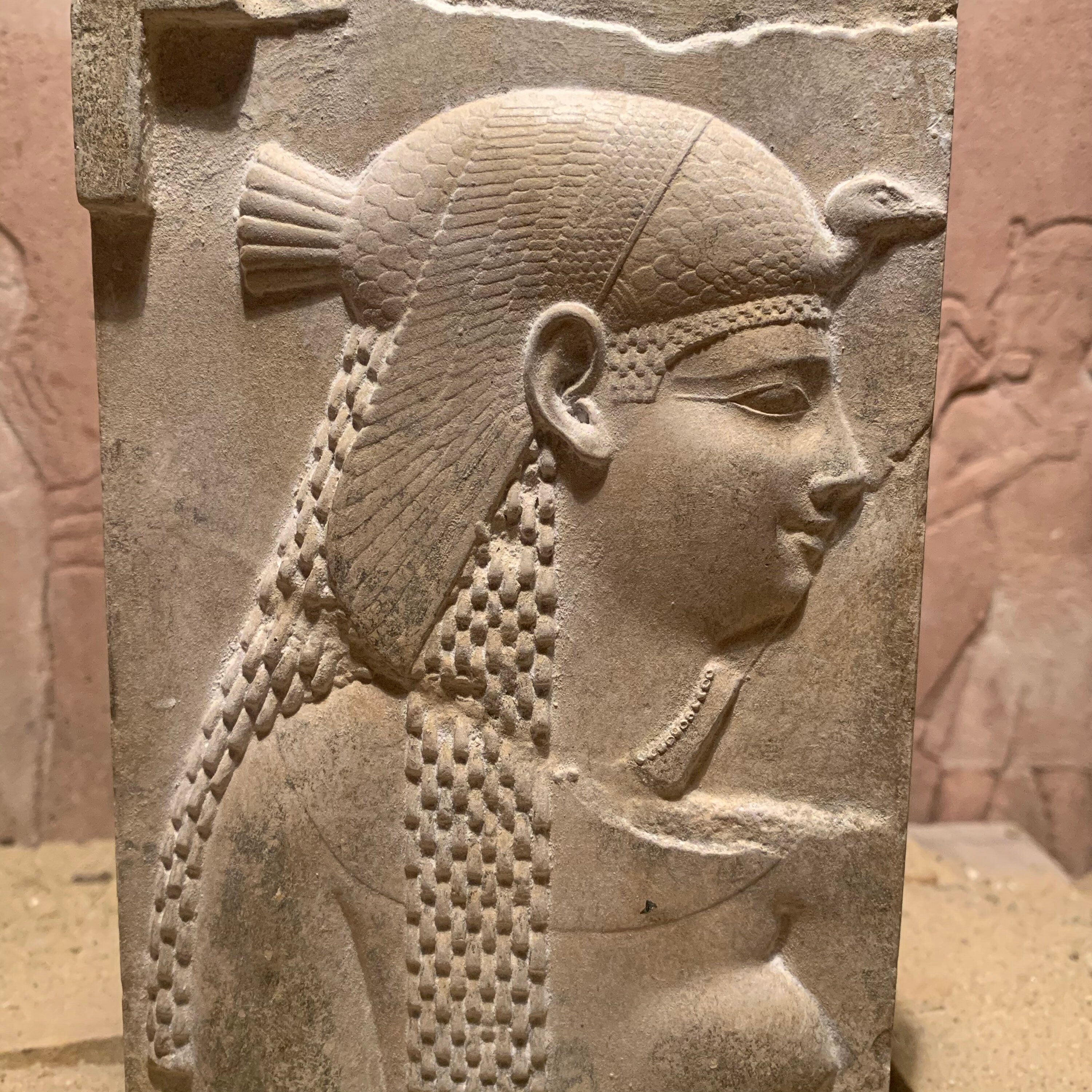 Egyptian art - Cleopatra dressed as the Goddess Isis - Relief sculpture ...