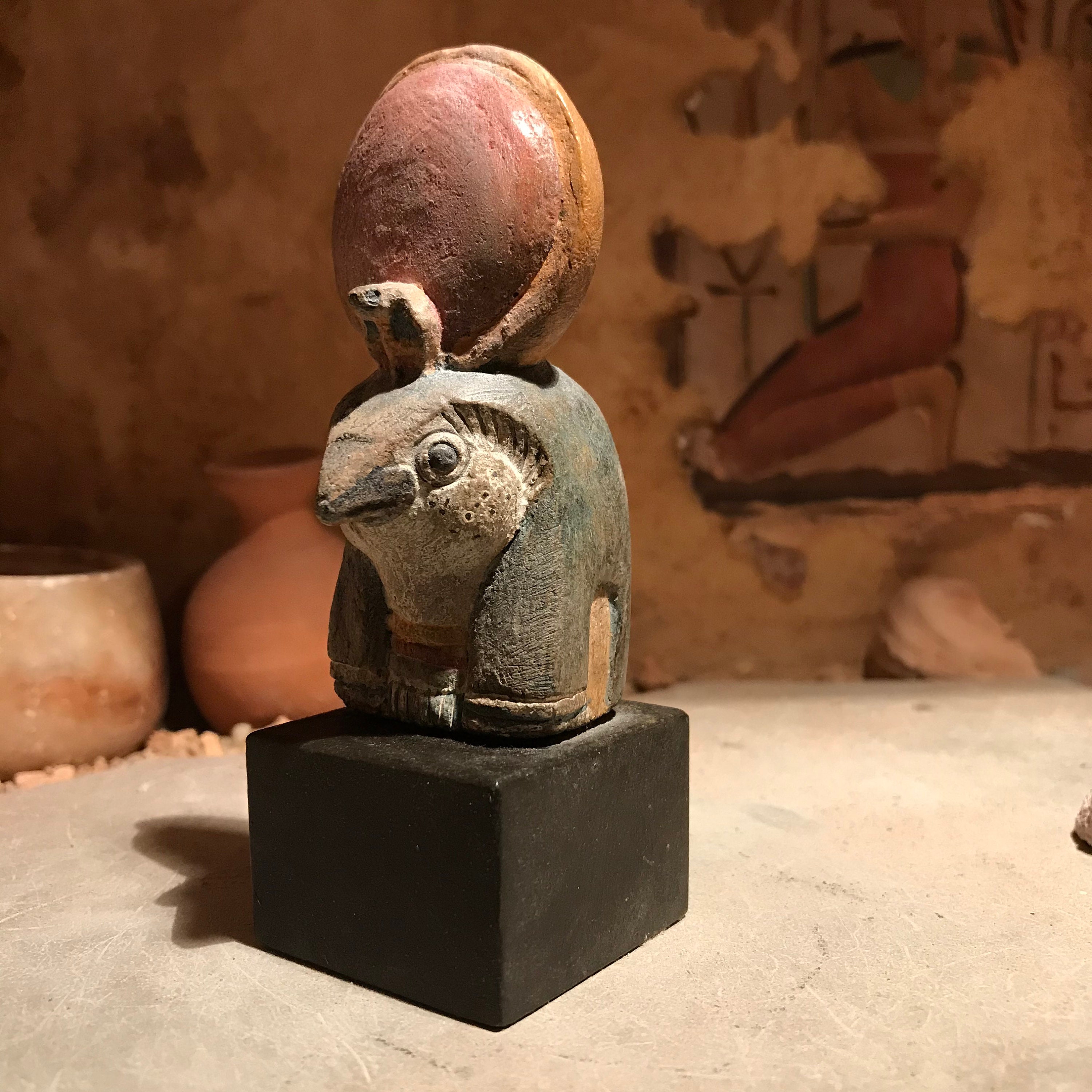 Egyptian statue / sculpture replica of Ra the sun god.