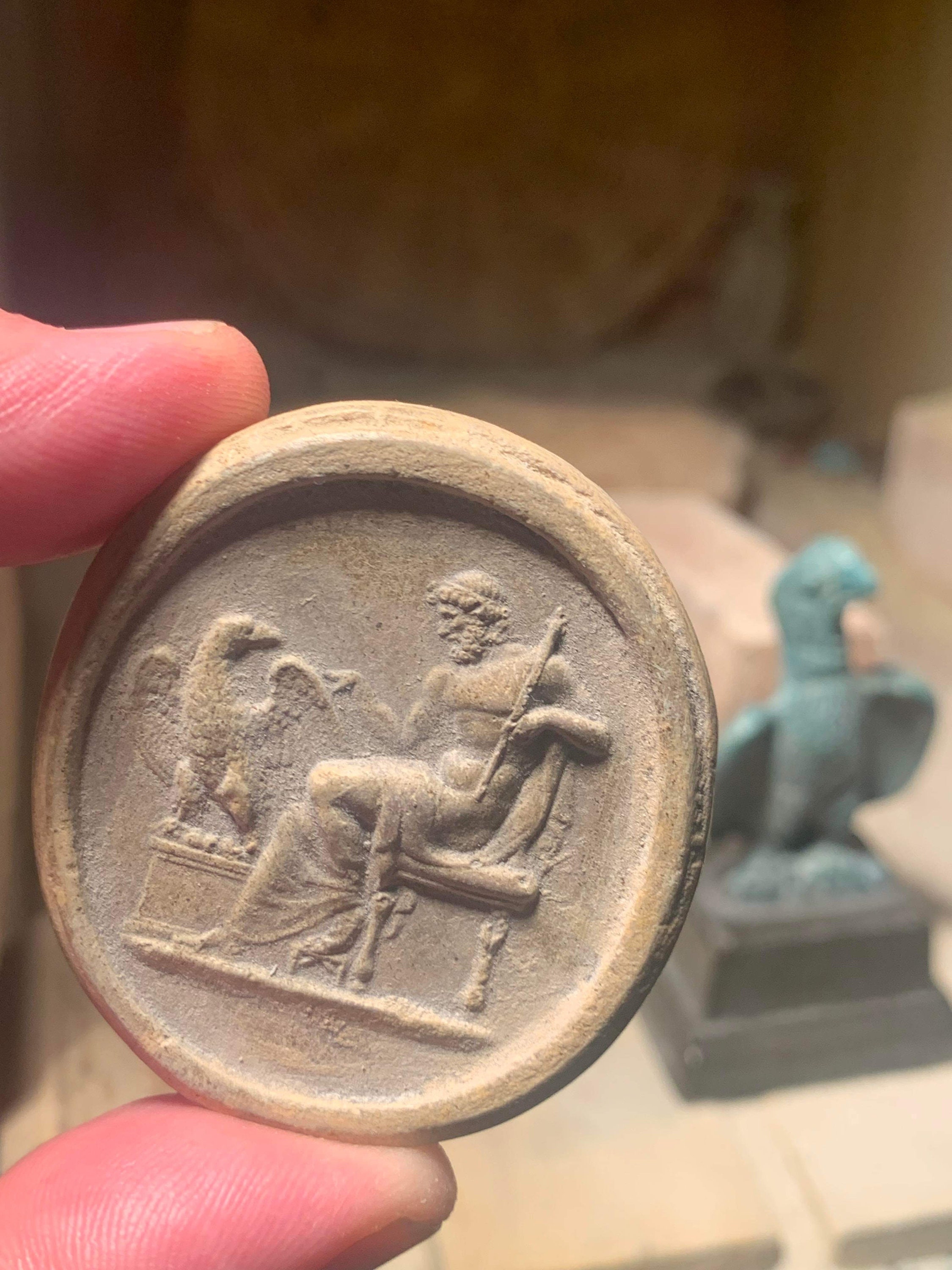 Zeus and Aquila Ancient Greek / Roman art. Eagle statue and amulet ...