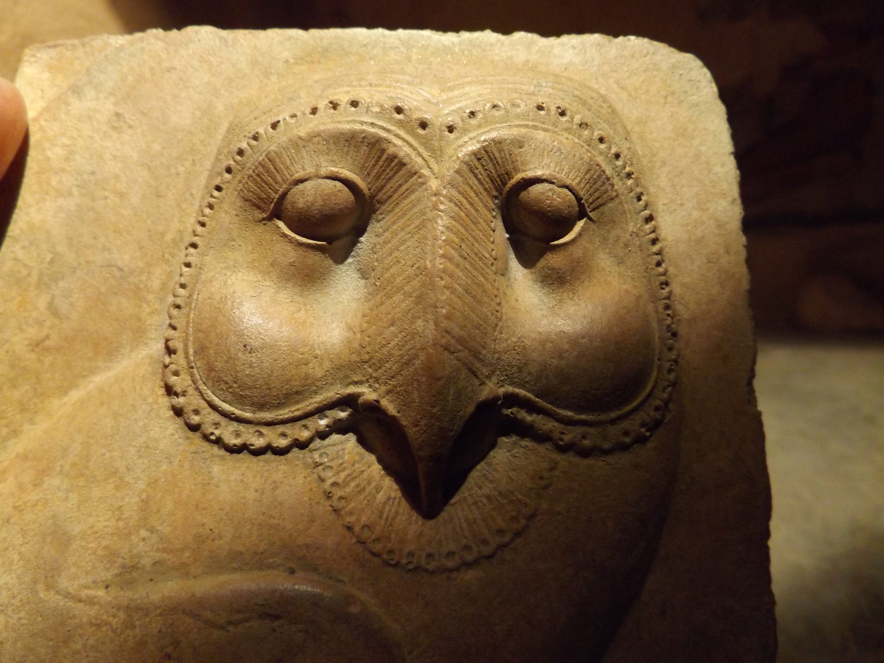 Egyptian Owl sculpture / relief carving - Ancient art replica