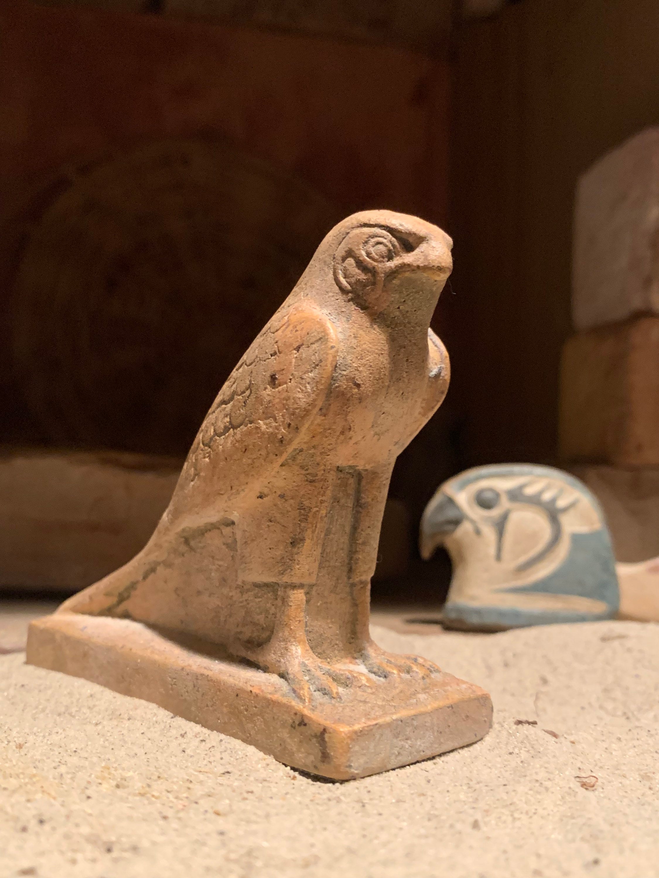 Egyptian statue set - Horus the sky god figure amulet. Egyptian art ...