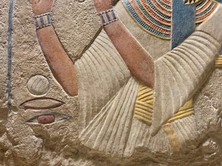 Egyptian art / sculpture - painted relief carving of Queen Nefertari ...