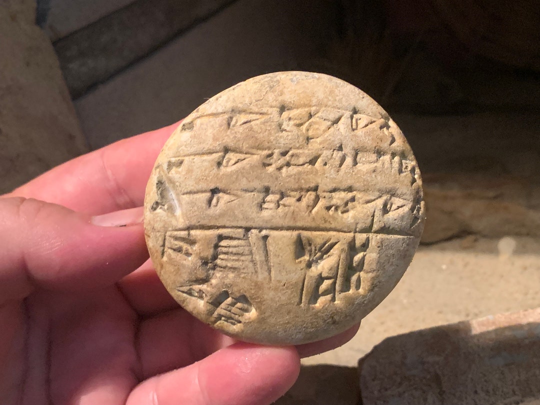 Sumerian / Babylon Cuneiform Disc Tablet Ancient Writing Mesopotamia - Etsy UK