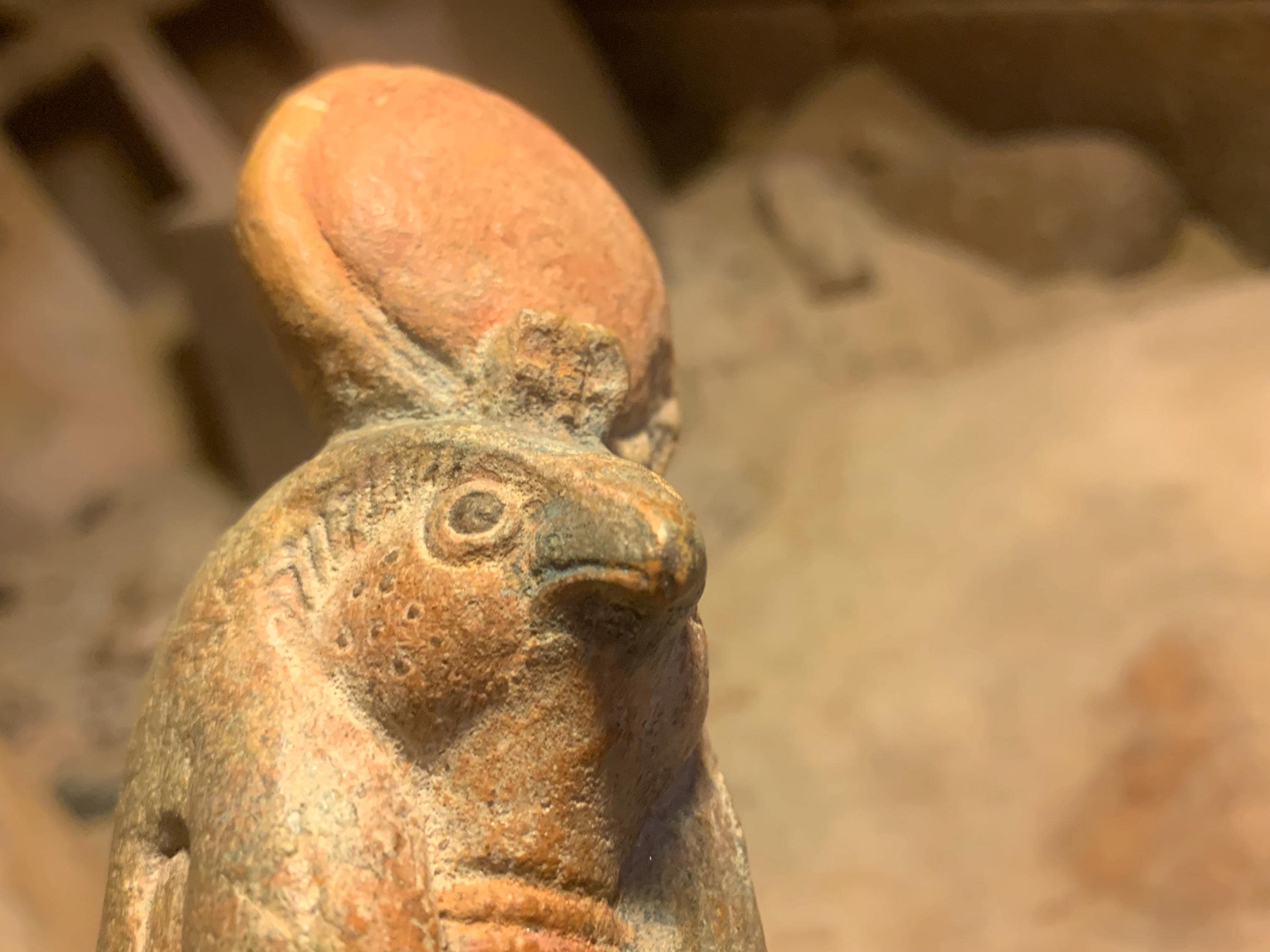 Egyptian statue / sculpture replica of Ra the sun god.