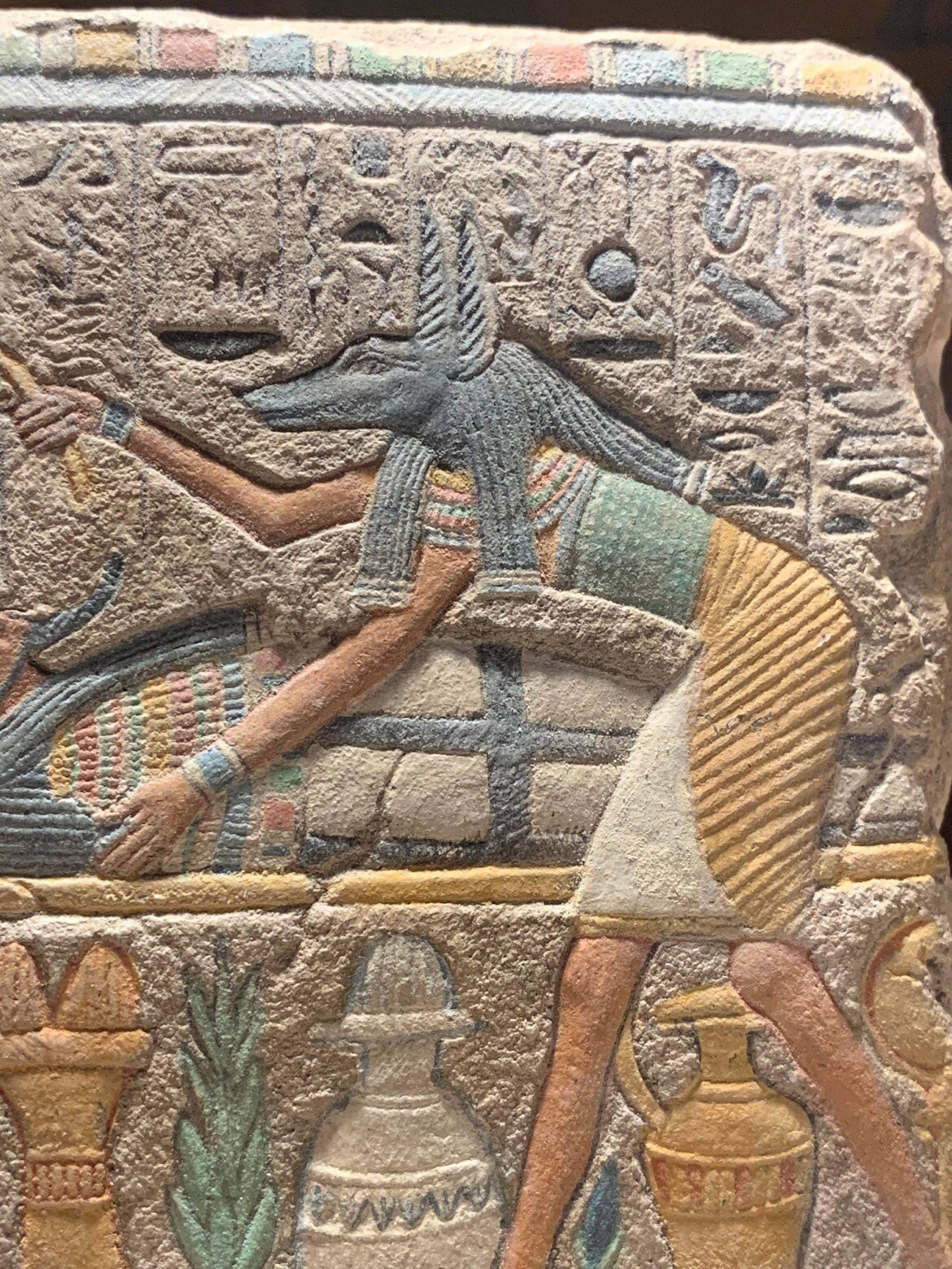 Egyptian art / sculpture - Anubis tending a mummy - opening of the ...