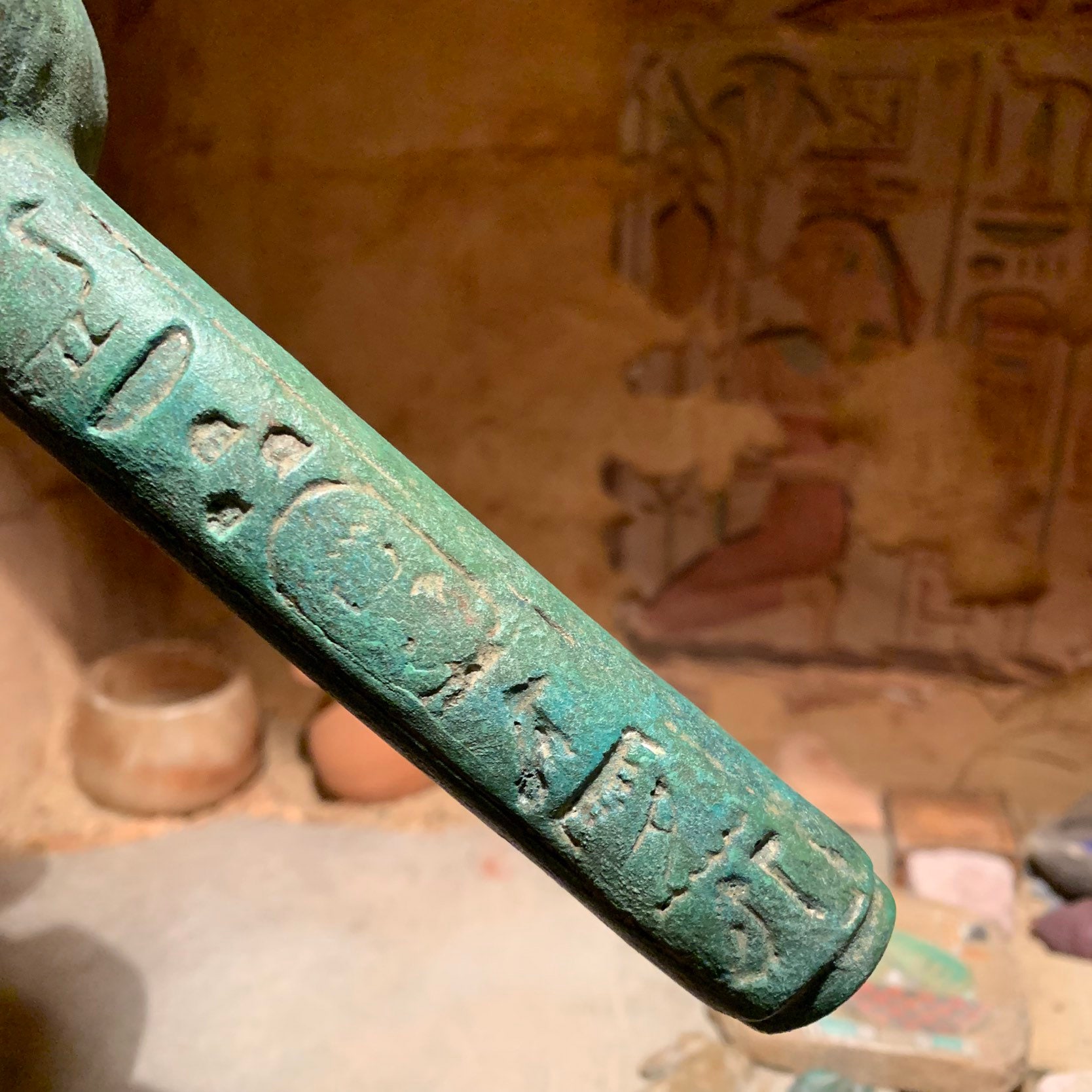 Egyptian temple rattle of Hathor the goddess of love, motherhood and music