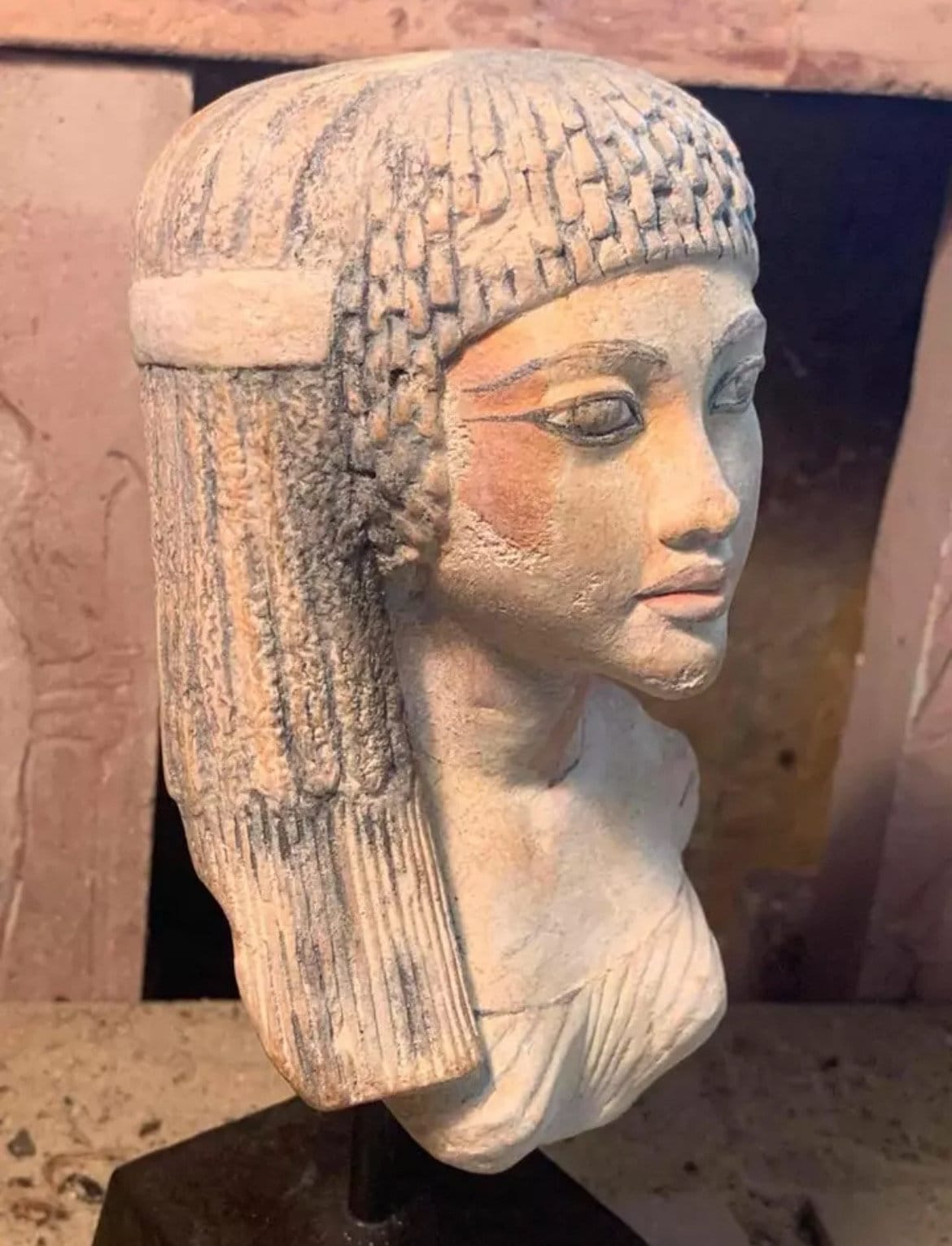 Ancient Egyptian statue Amarna princess. Daughter of Nefertiti