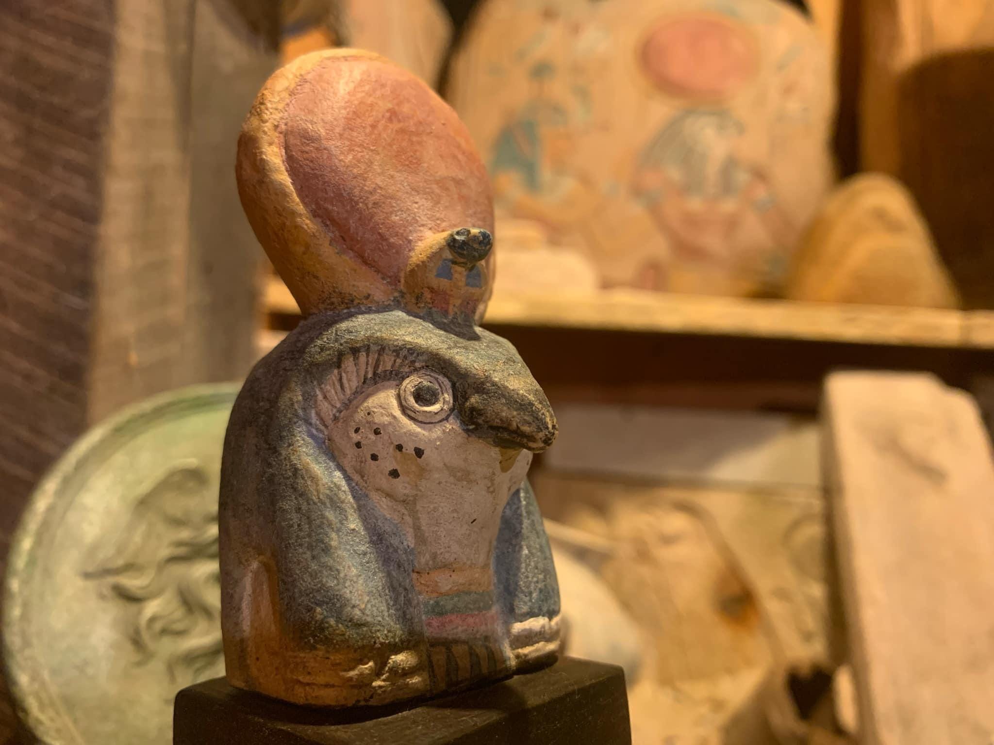 Egyptian statue / sculpture replica of Ra the sun god.