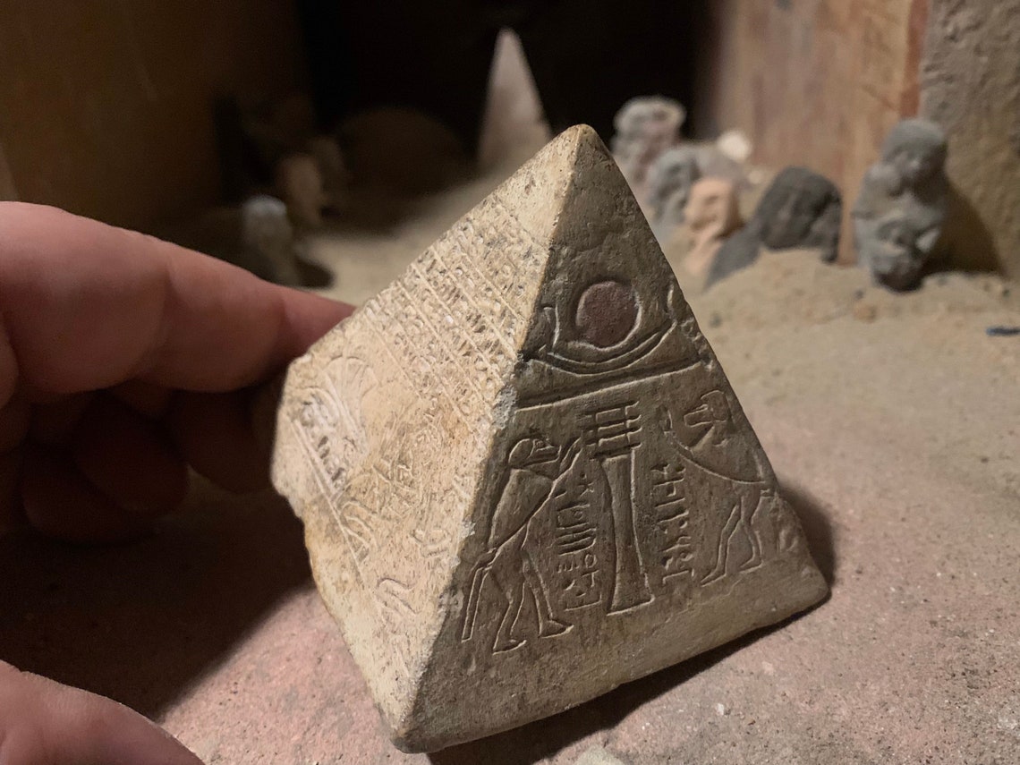 Egyptian Pyramid / Capstone Museum Replica Featuring Thoth & - Etsy