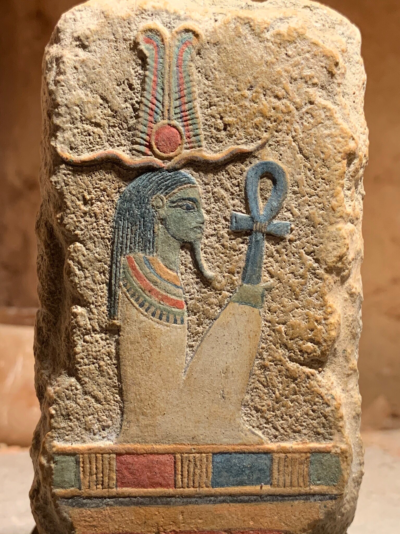 Egyptian art - painted relief sculpture of the God Osiris. Mythology of ...