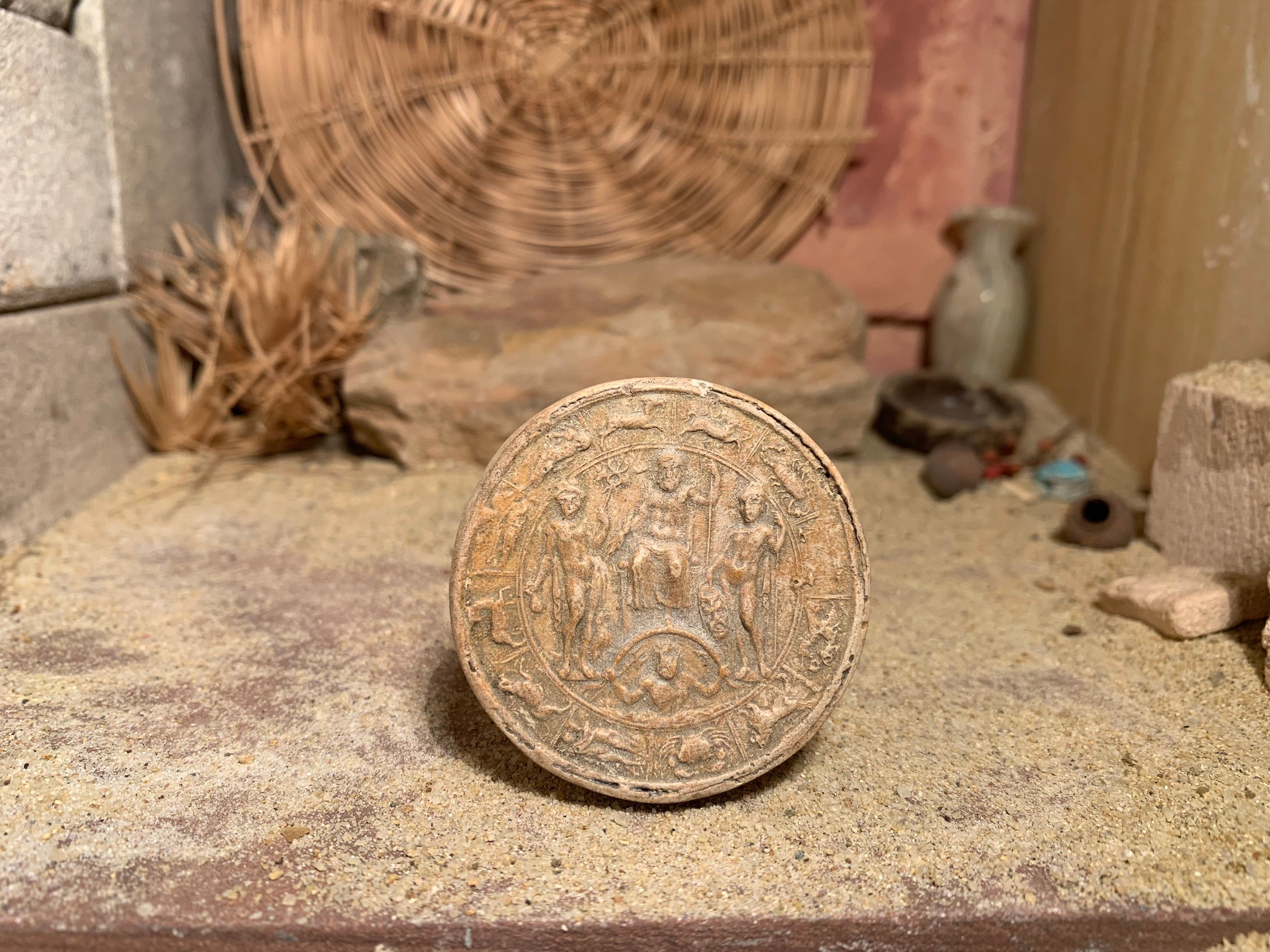 Zodiac Disc amulet of the Gods, Zeus / Jupiter, Hermes & all star signs