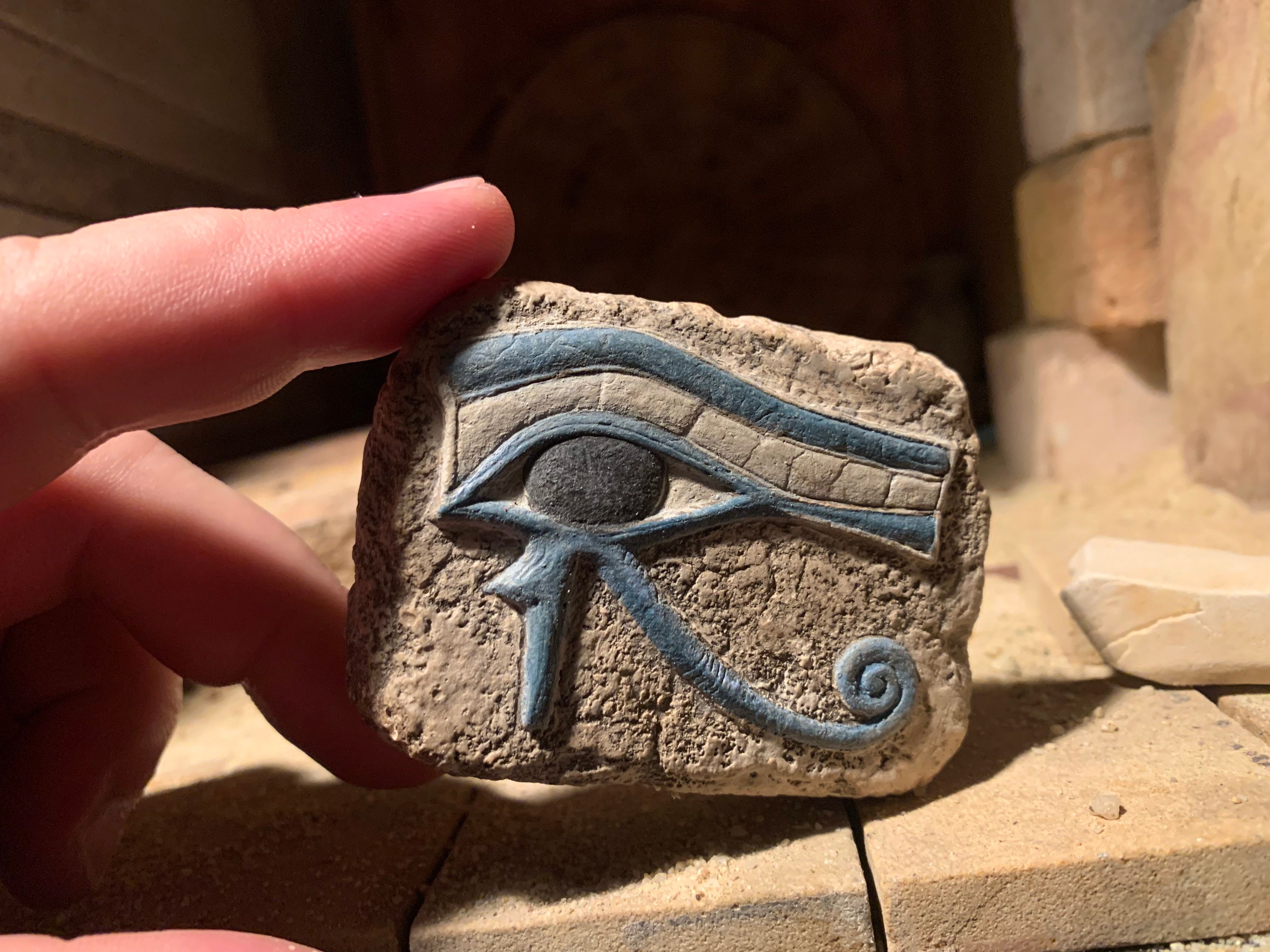 Egyptian Art - Eye of Horus amulet. Ancient Egypt carving / Sculpture