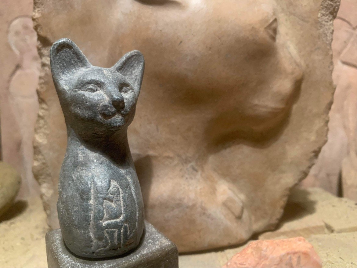 Egyptian Sculpture - Bast/Bastet Collection - statue - amulet - relief