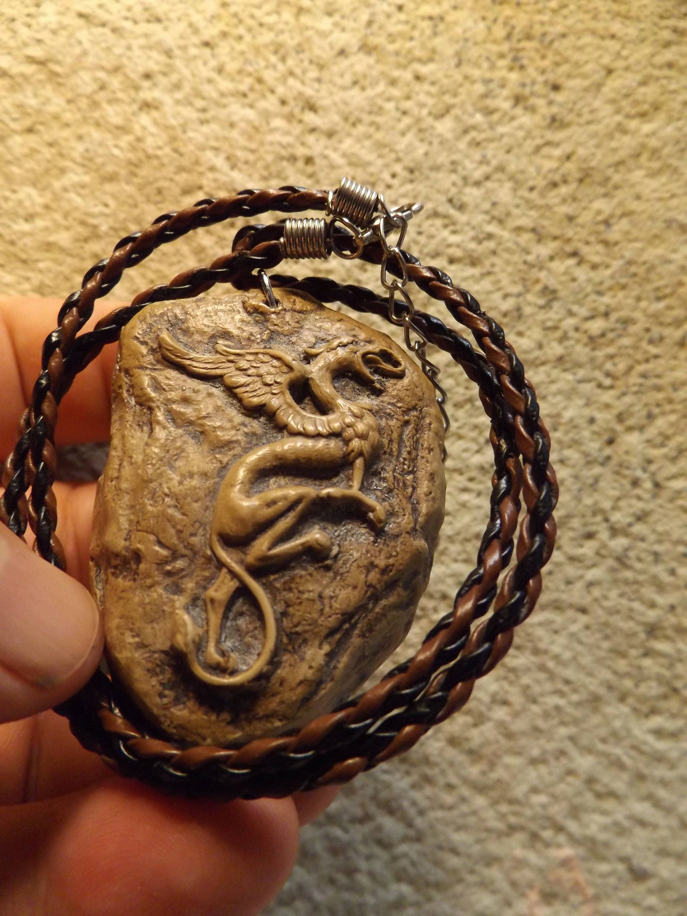 Griffin / Gryphon necklace amulet. Ancient Celtic, Gothic, Medieval ...