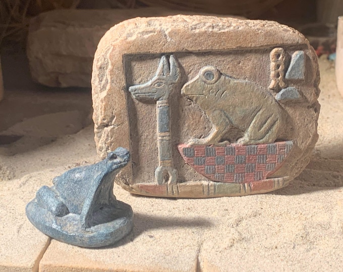 Egyptian Art - Frog Amulet and a Relief of Heket - Hecate a Principal ...