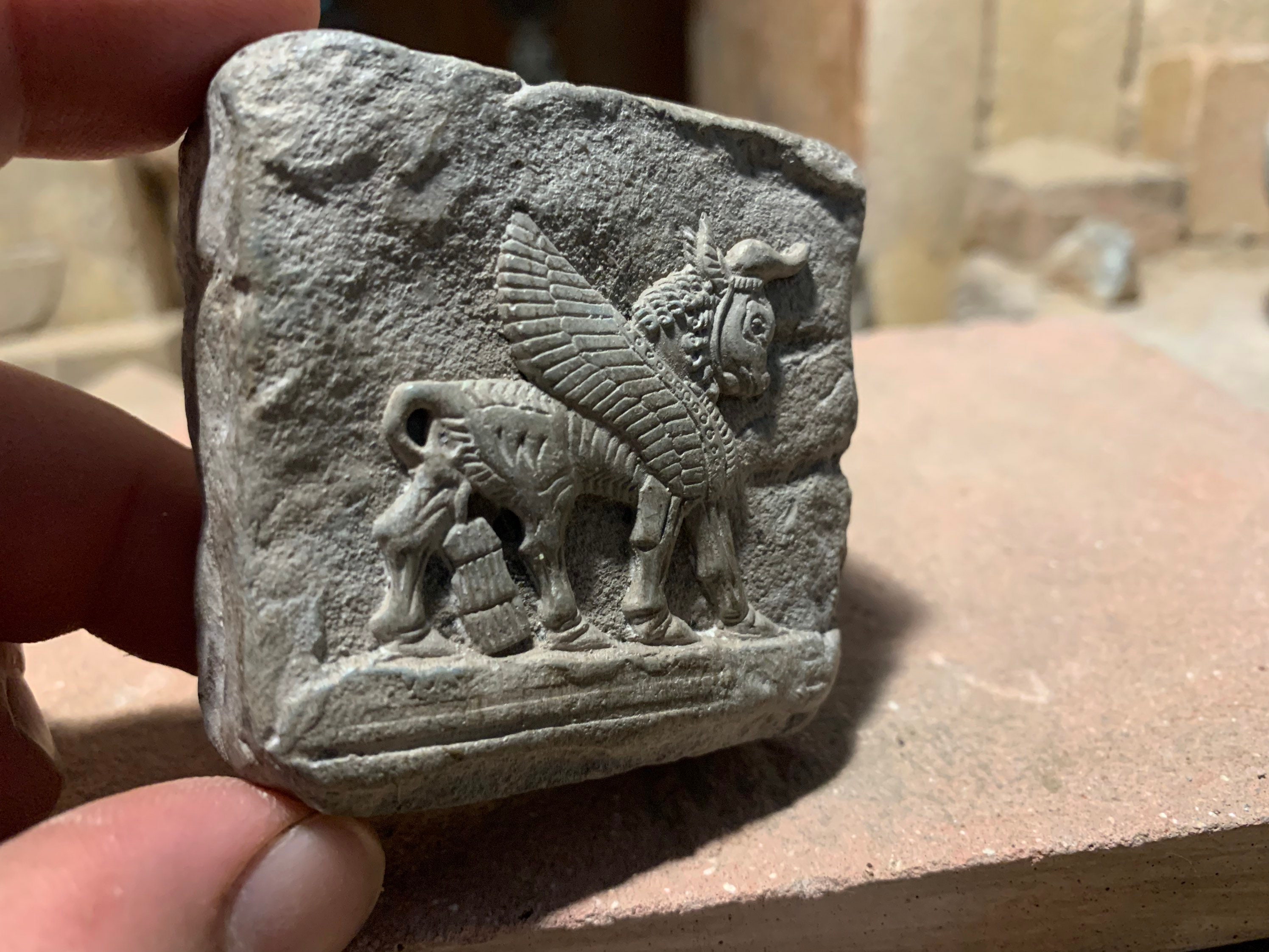Mesopotamia / Assyrian art / mythology - Lamassu winged bull amulet replica