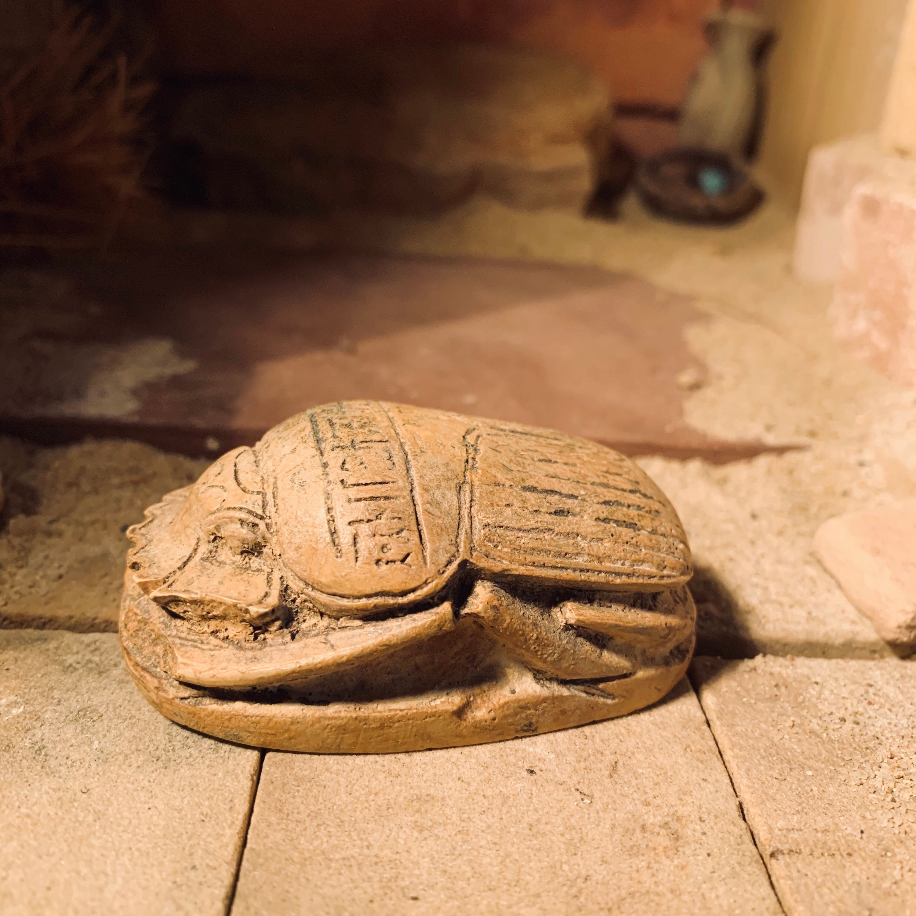 Egyptian art - Museum replica - New Kingdom heart scarab amulet.