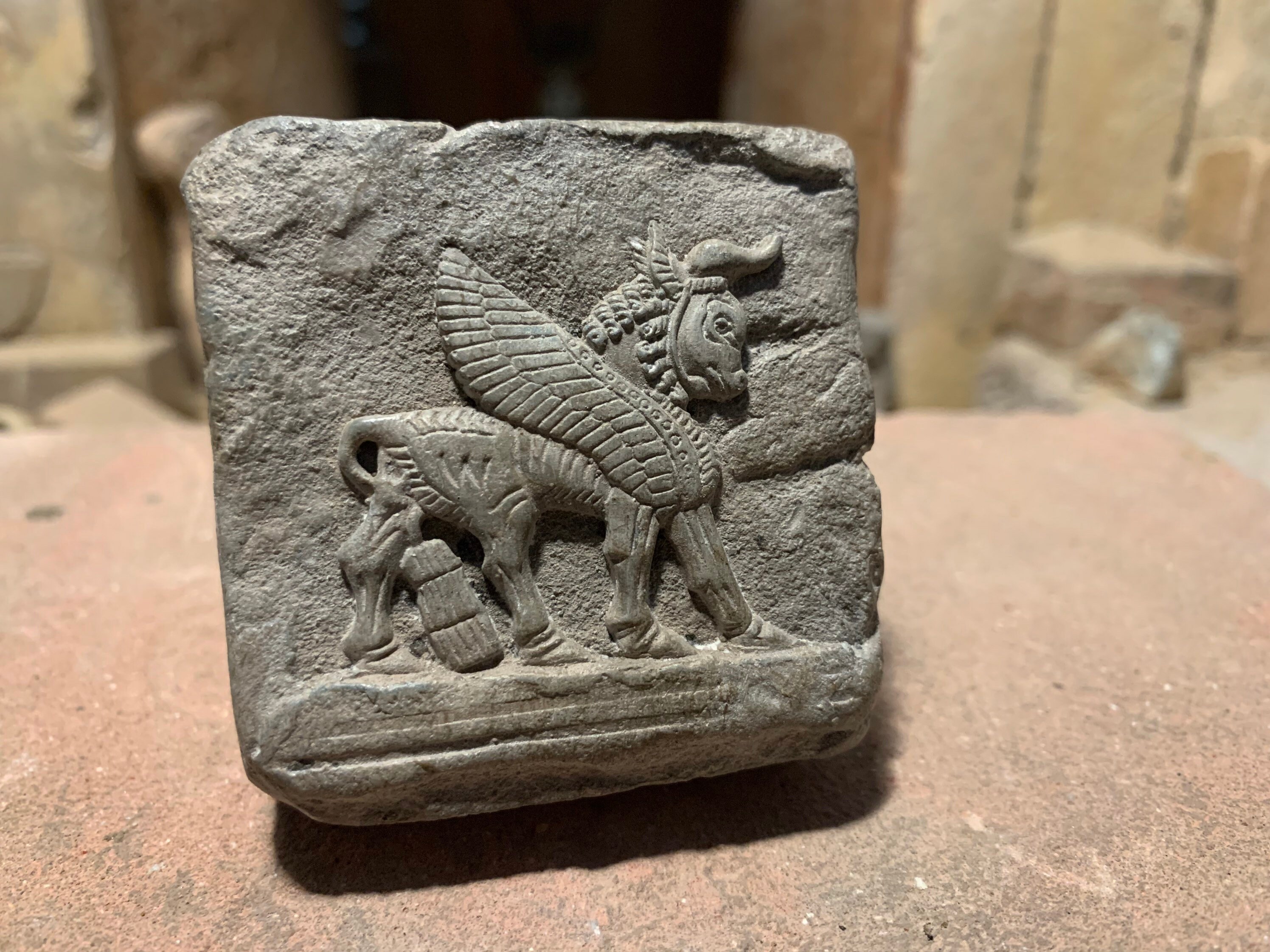 Mesopotamia / Assyrian art / mythology - Lamassu winged bull amulet replica