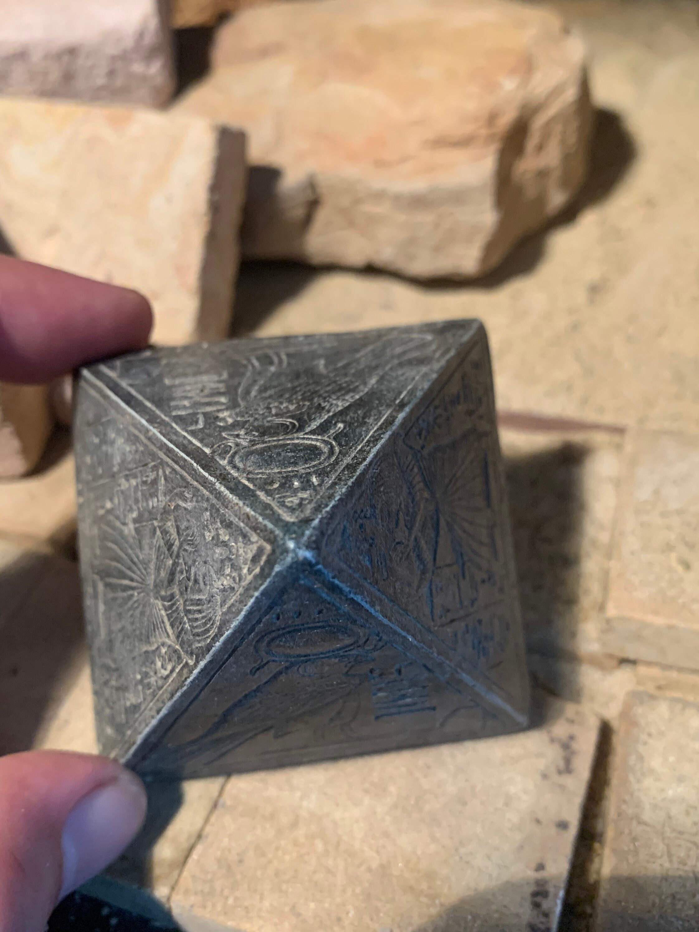 Egyptian pyramid of Ra and eye of Horus necklace amulet