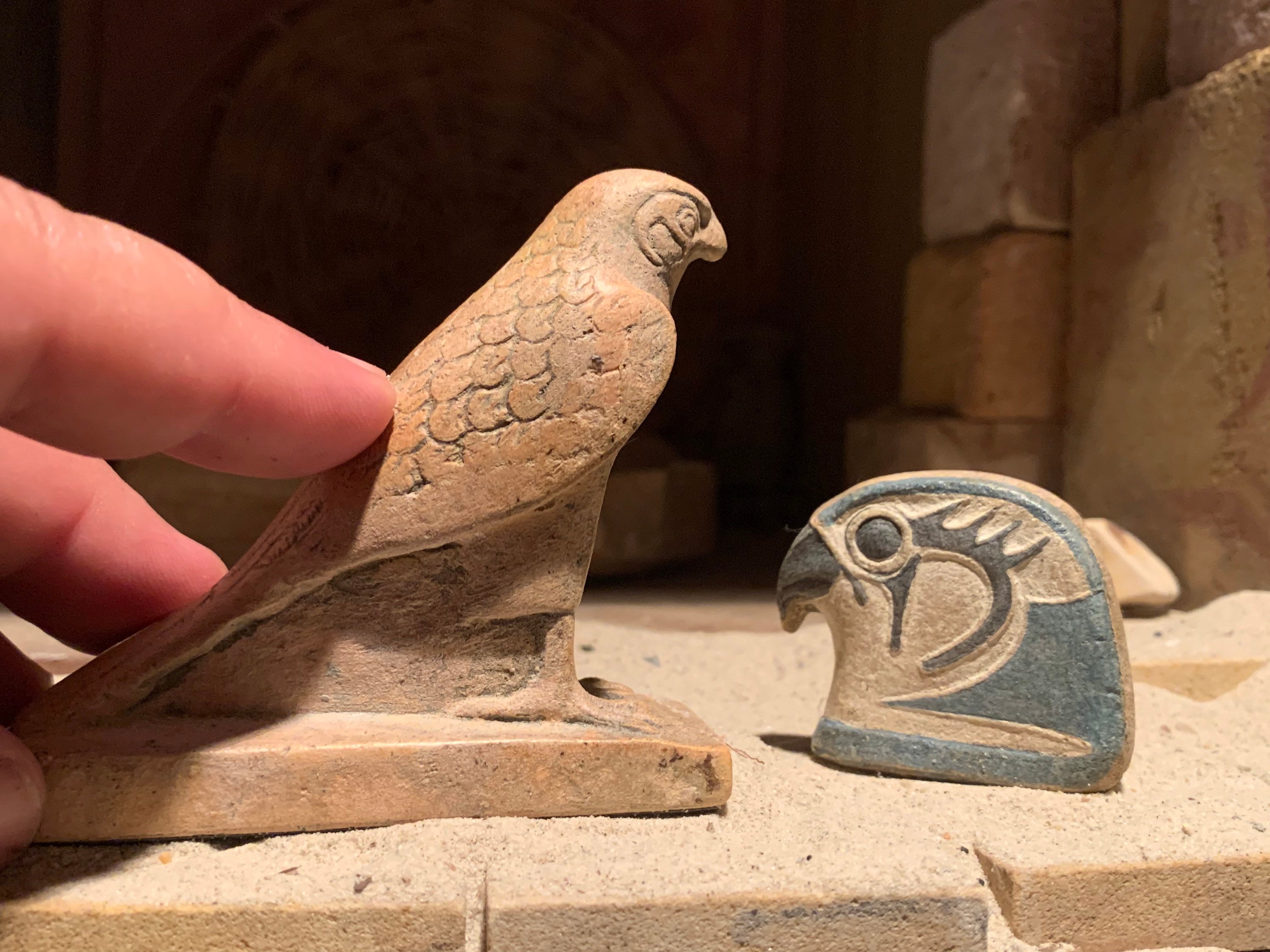 Egyptian statue set - Horus the sky god figure amulet. Egyptian art ...