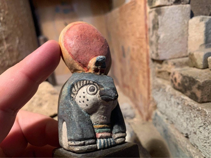 Egyptian statue / sculpture replica of Ra the sun god.