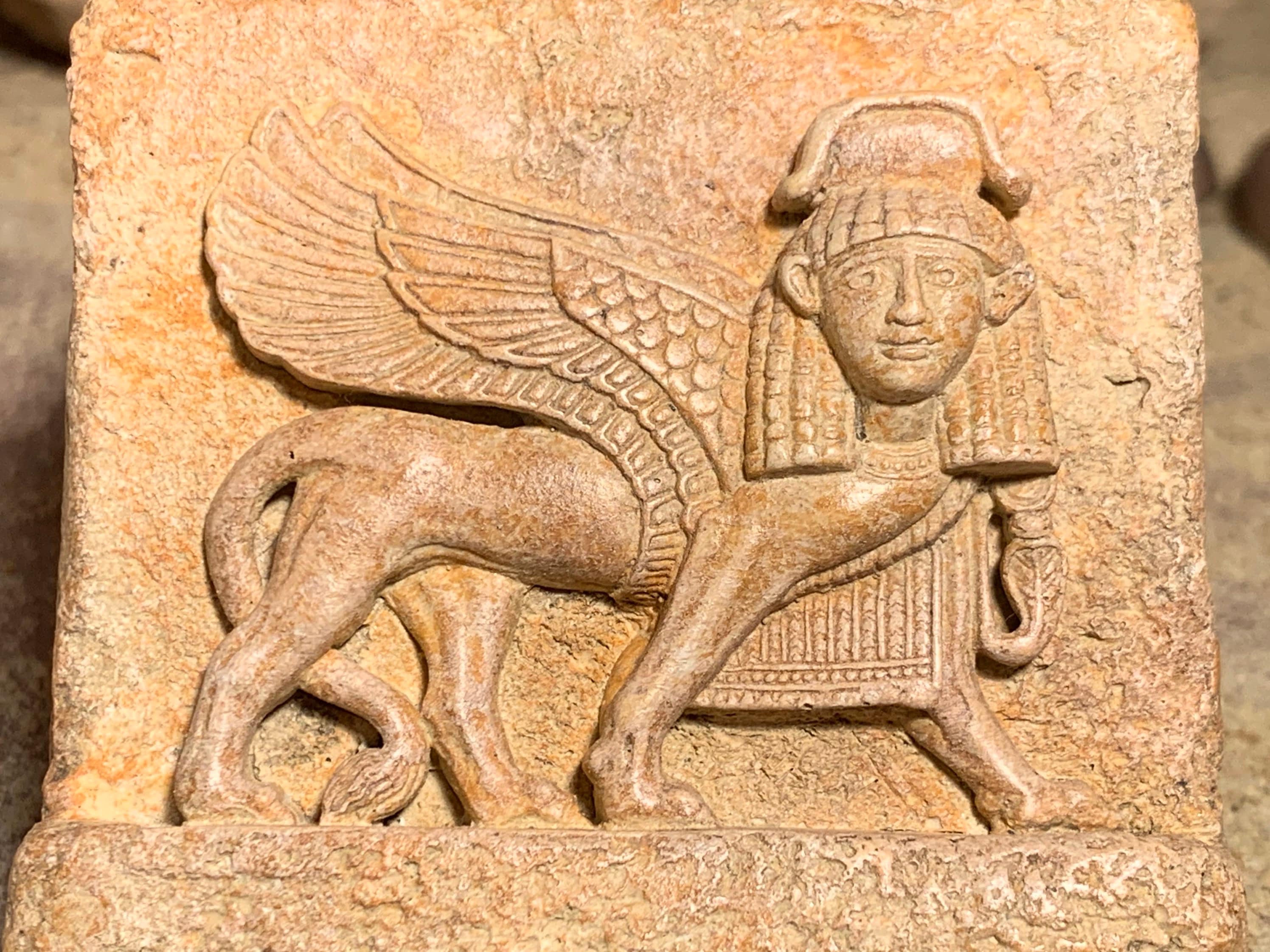 Mesopotamian Assyrian Art Striding Sphinx Of Nimrud Egyptian Influence