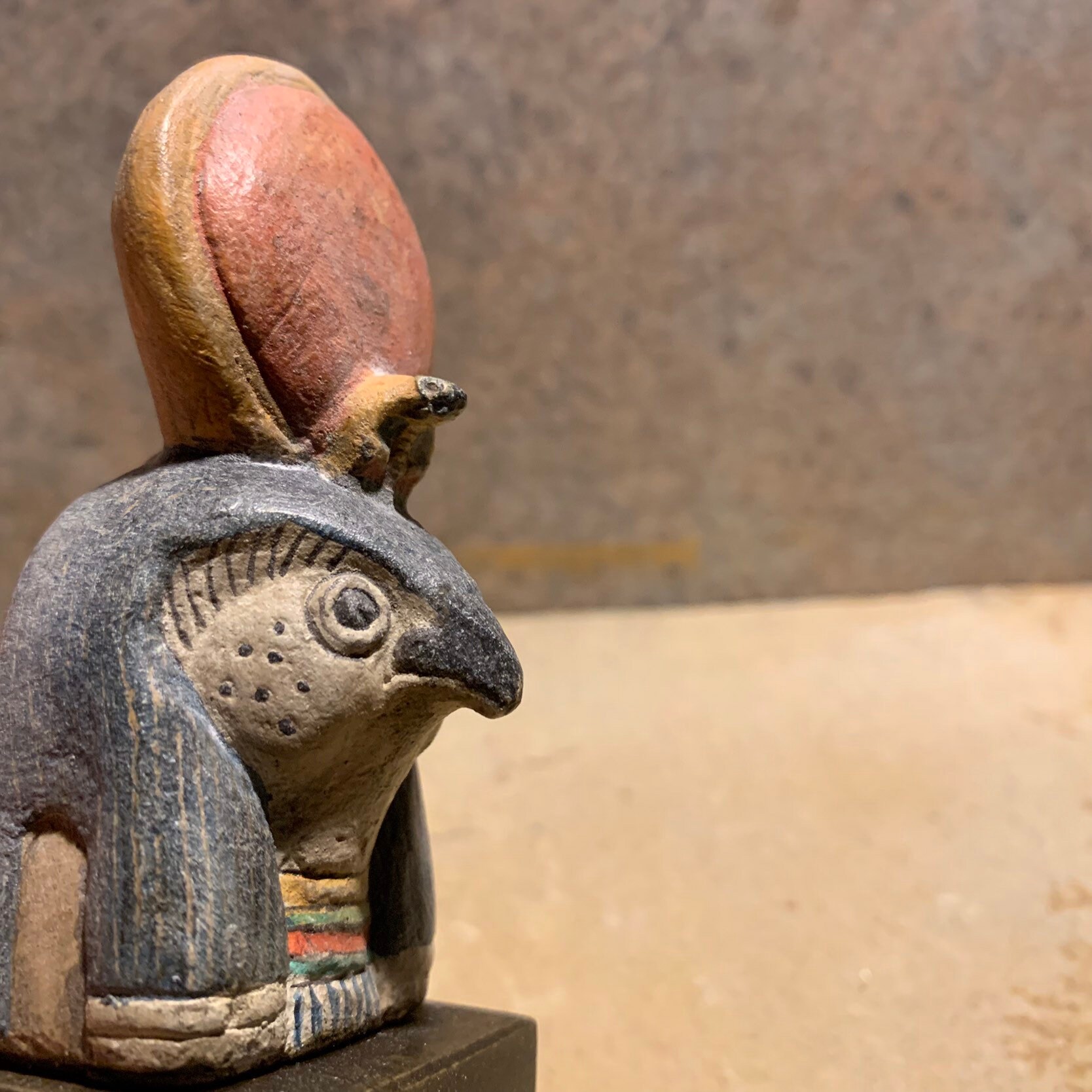 Egyptian statue / sculpture replica of Ra the sun god.