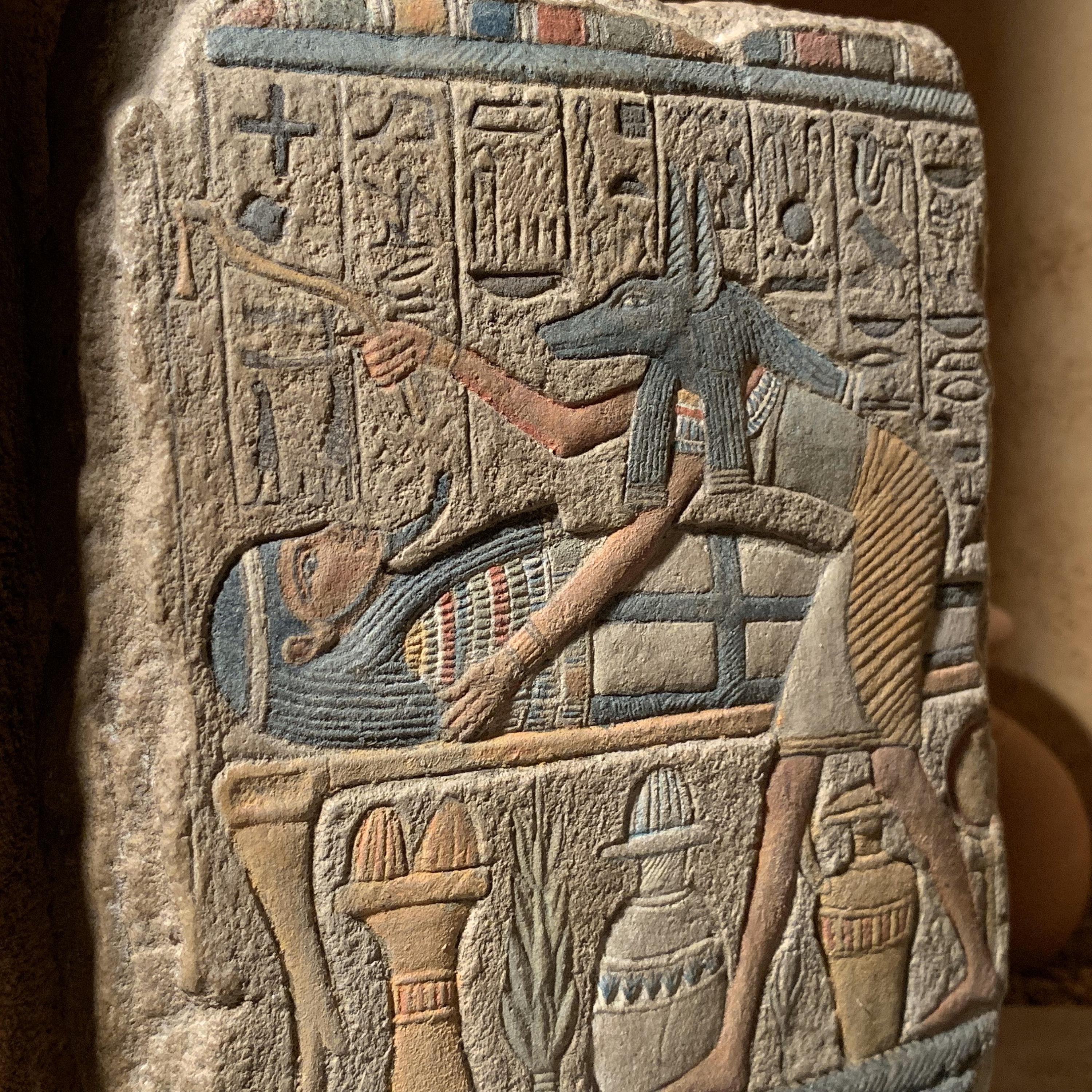 Egyptian Art Sculpture Anubis Tending A Mummy Opening Of The Mouth Ritual God Of