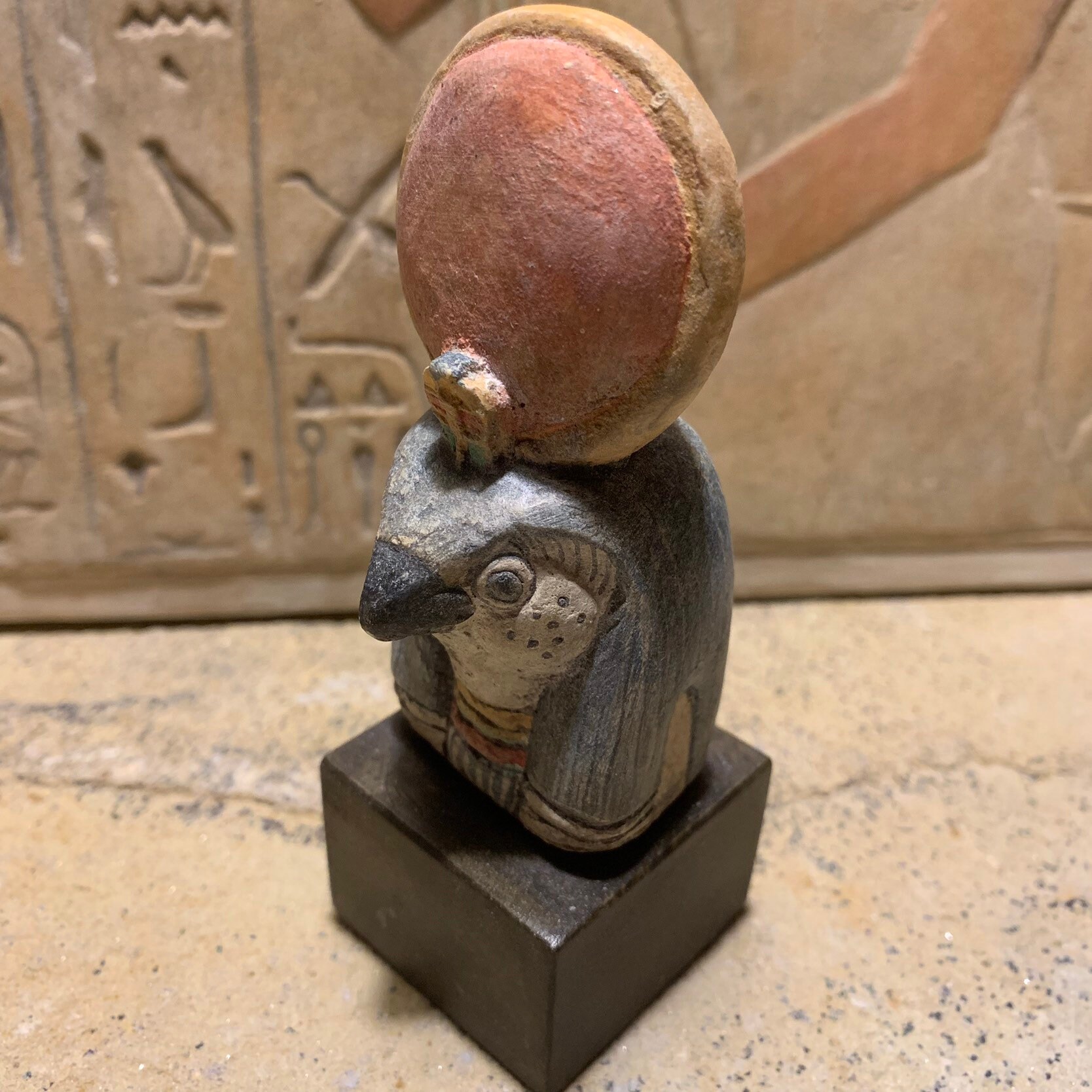 Egyptian statue / sculpture replica of Ra the sun god.