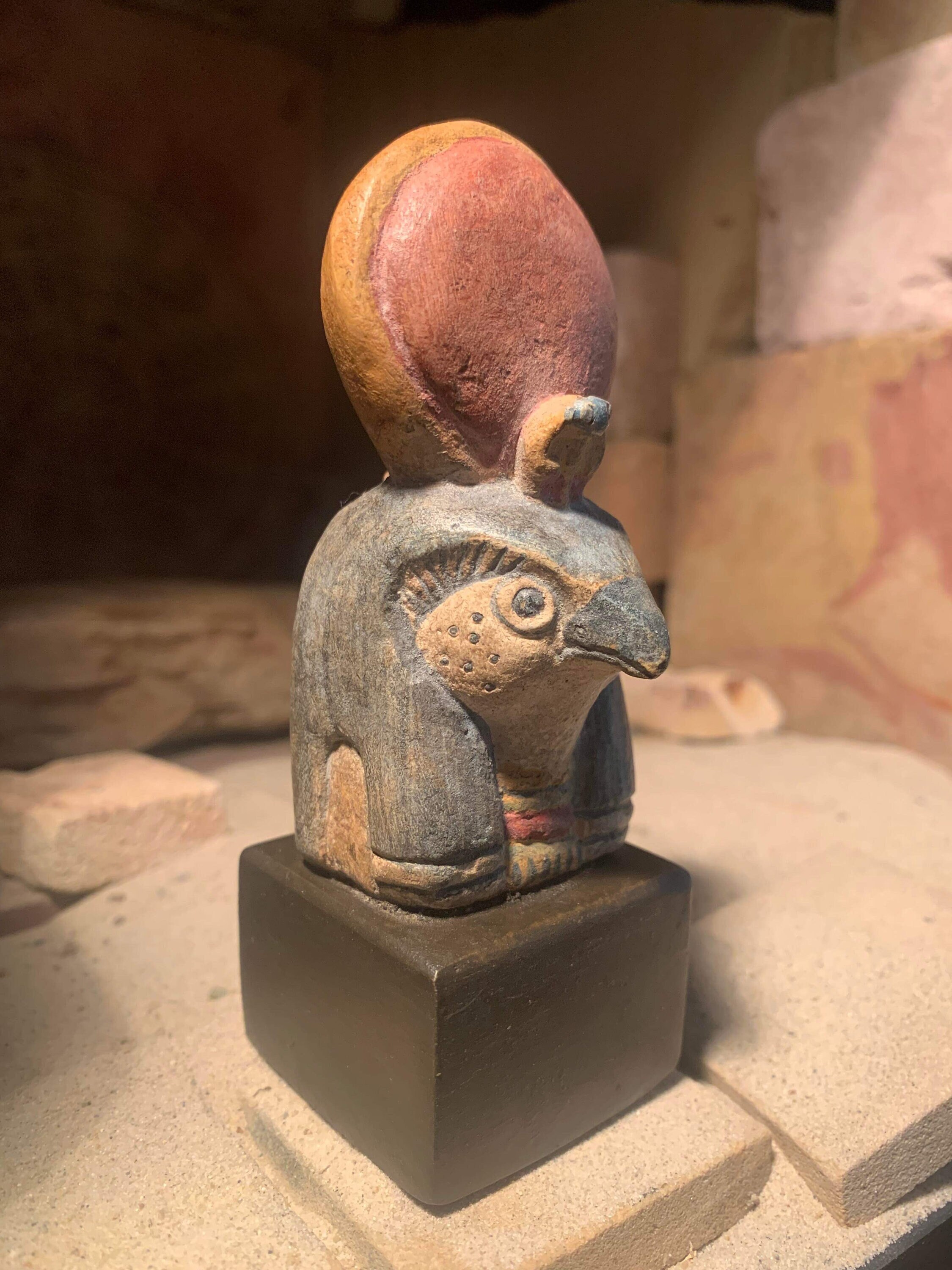 Egyptian statue / sculpture replica of Ra the sun god.